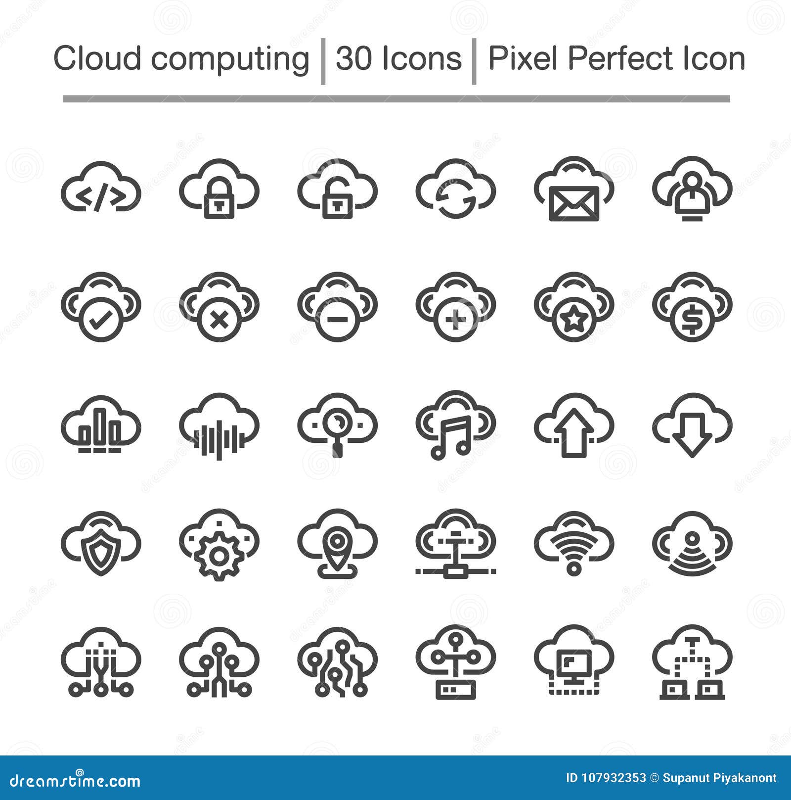 Cloud computing icon stock vector. Illustration of hosting - 107932353