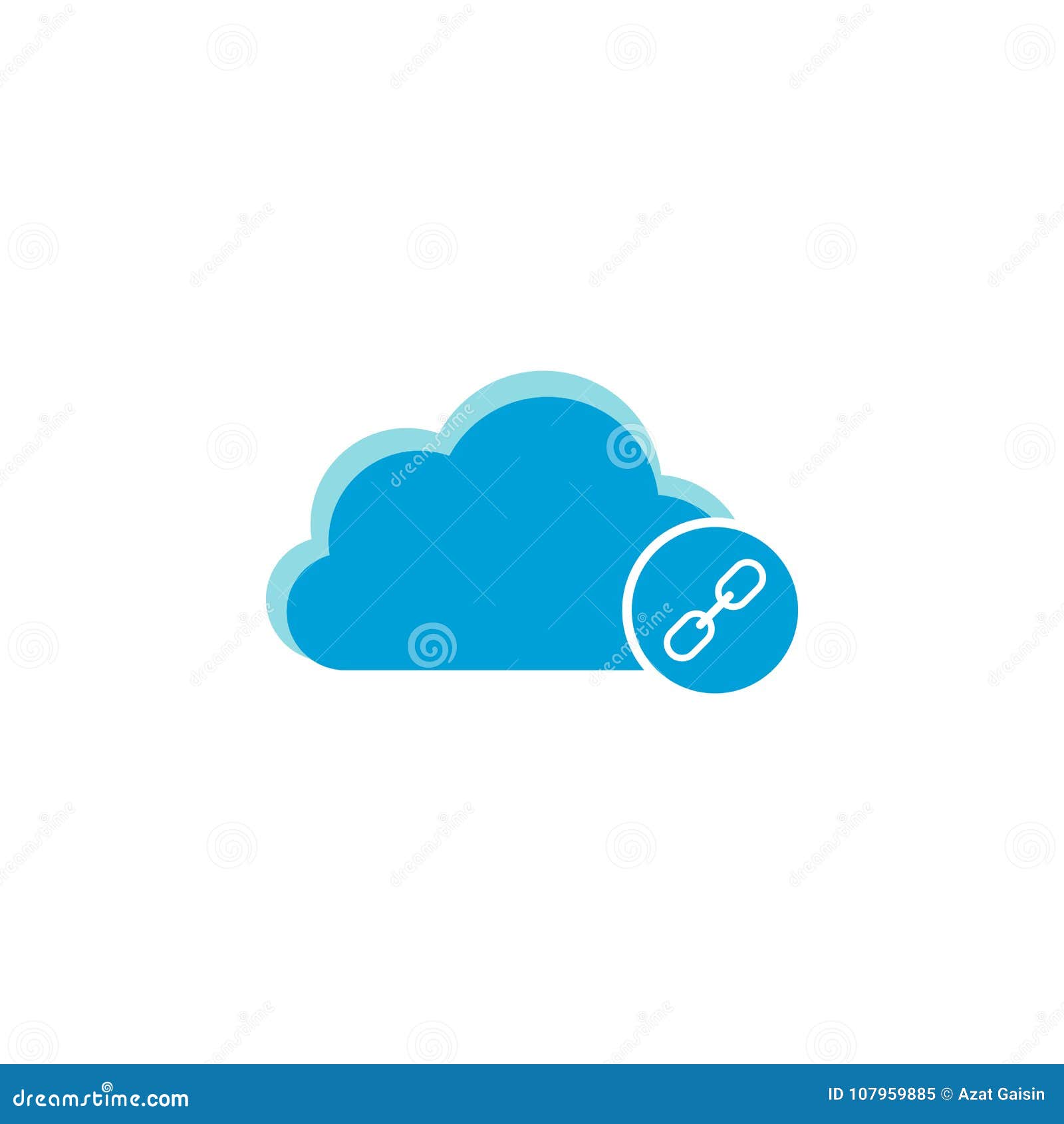 Cloud Computing Icon, Link Icon Stock Vector - Illustration of cloud ...