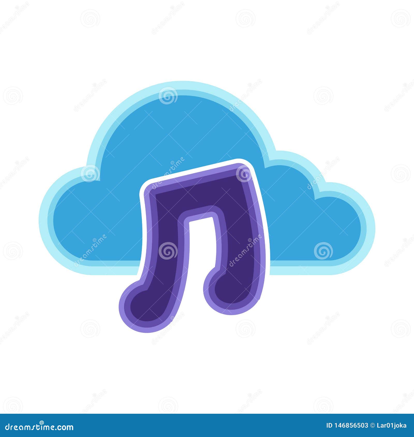 Cloud Computing Icon with a Musical Note Symbol Stock Vector ...
