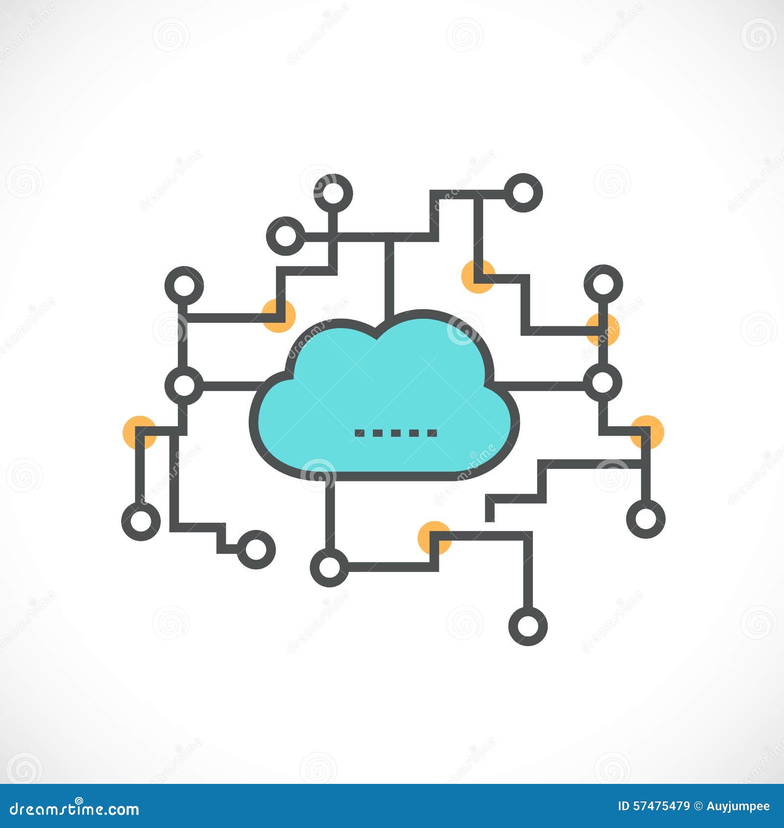 Cloud Computing Icon Network Concept, Vector & Illustration Stock ...