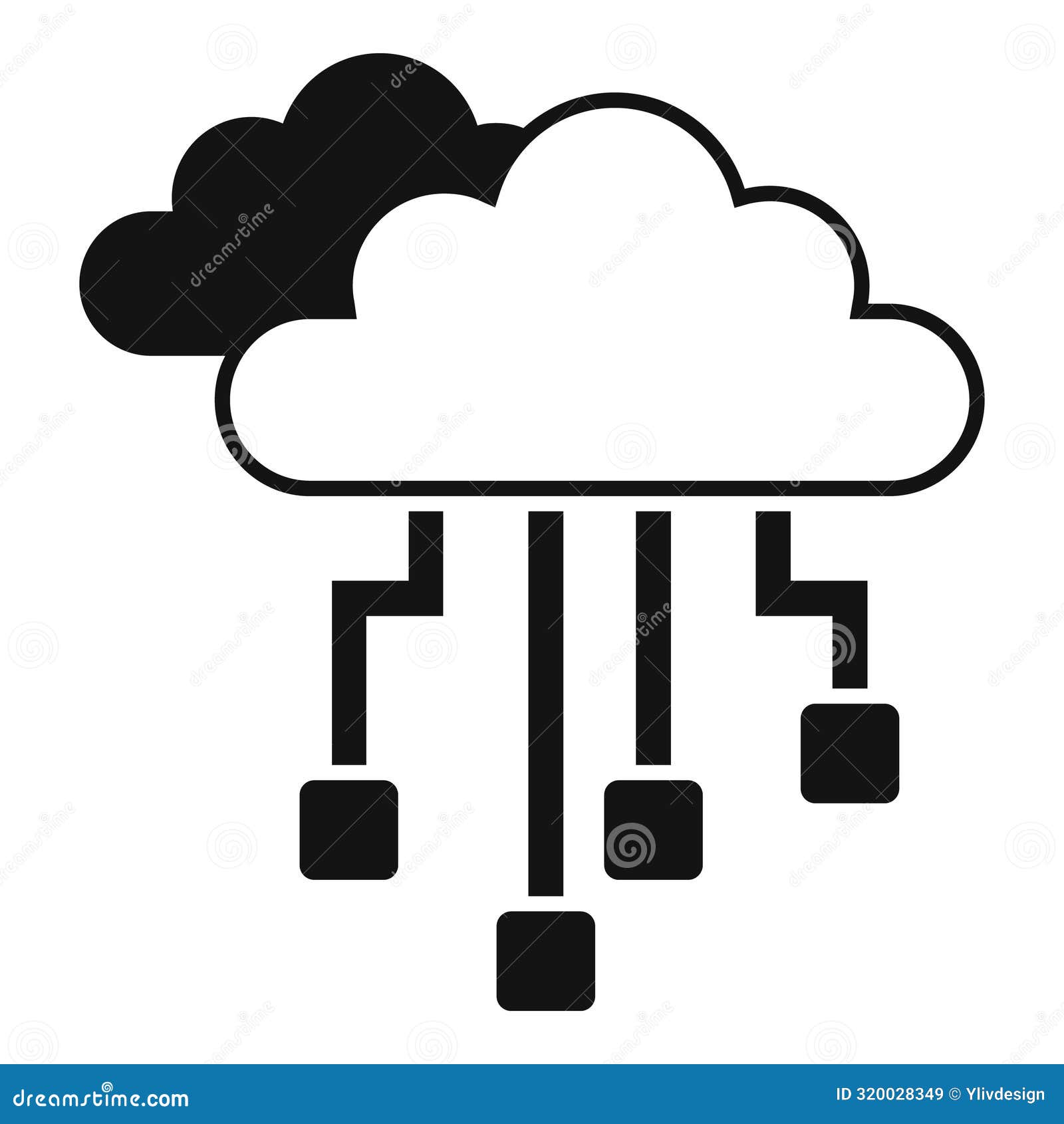 Cloud Computing Icon with Network Connections Stock Illustration ...