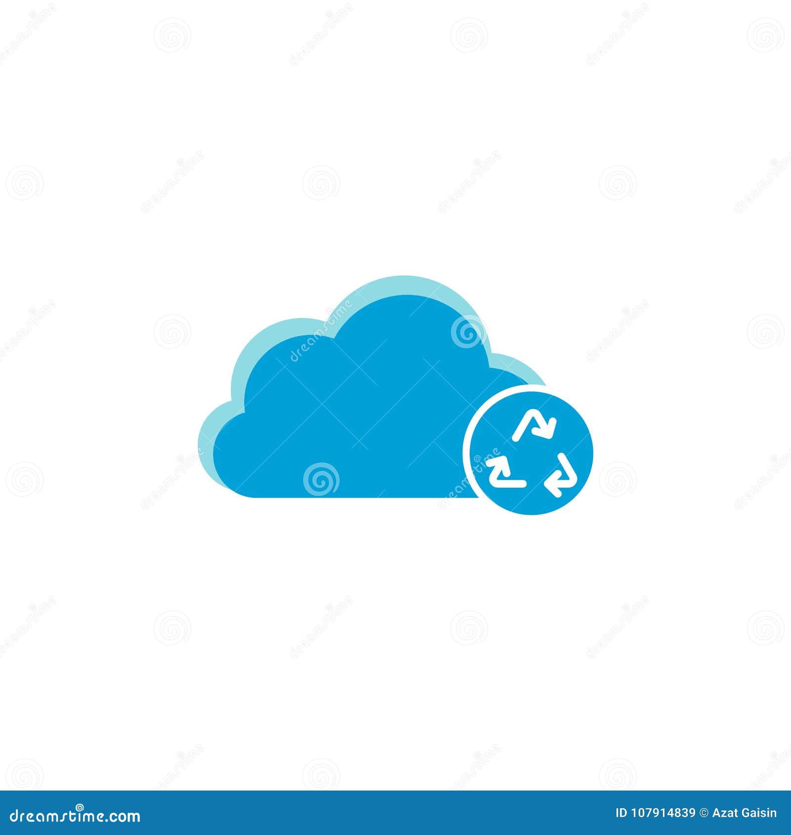 Cloud Computing Icon, Recycle Icon Stock Vector - Illustration of cloud ...