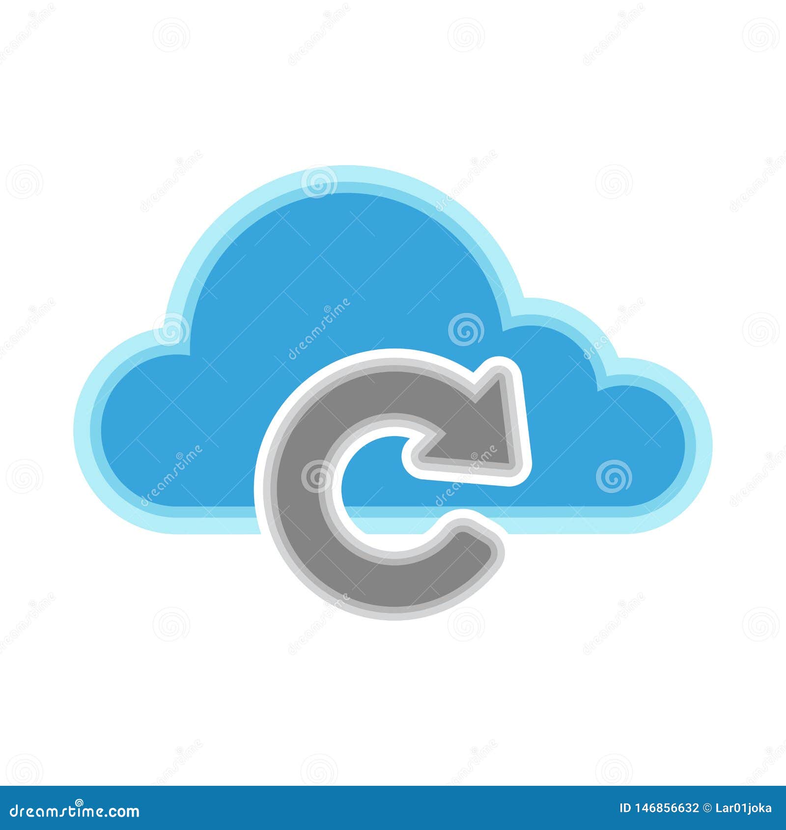 Cloud Computing Icon with a Refresh Symbol Stock Vector - Illustration ...