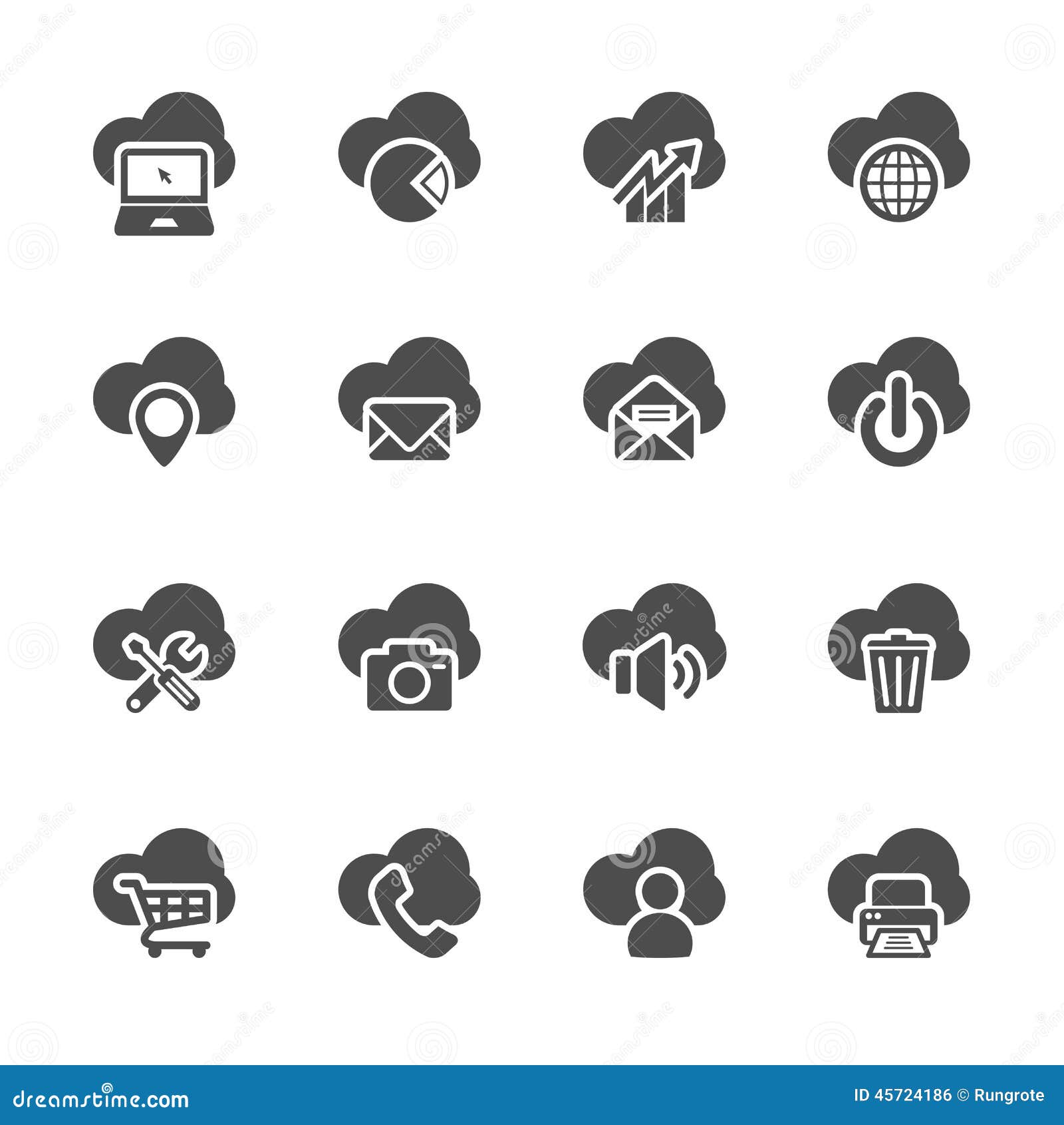 Cloud Computing Icon Set, Vector Eps10 Stock Vector - Illustration of ...