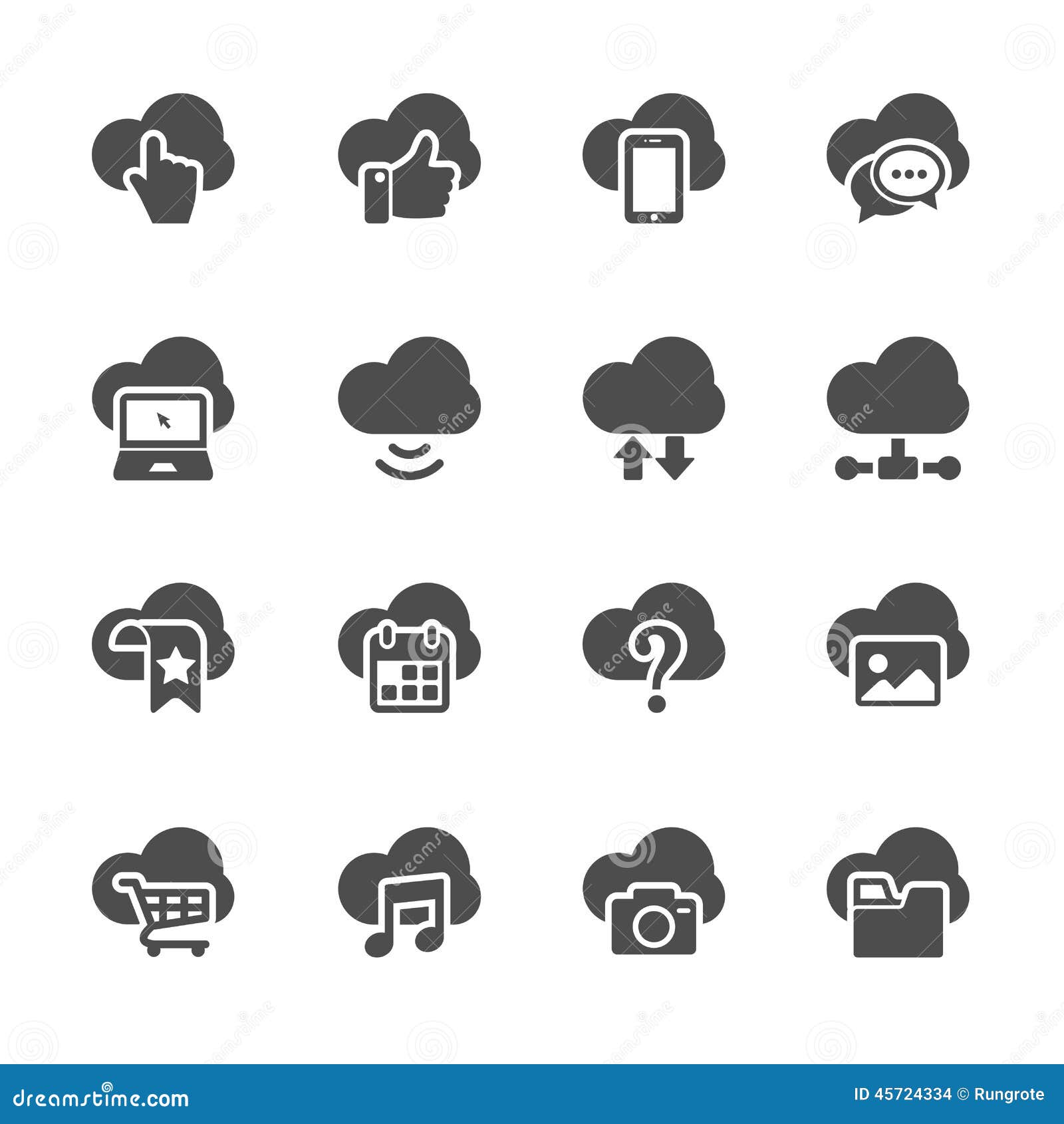 Cloud Computing Icon Set, Vector Eps10 Stock Vector - Illustration of ...
