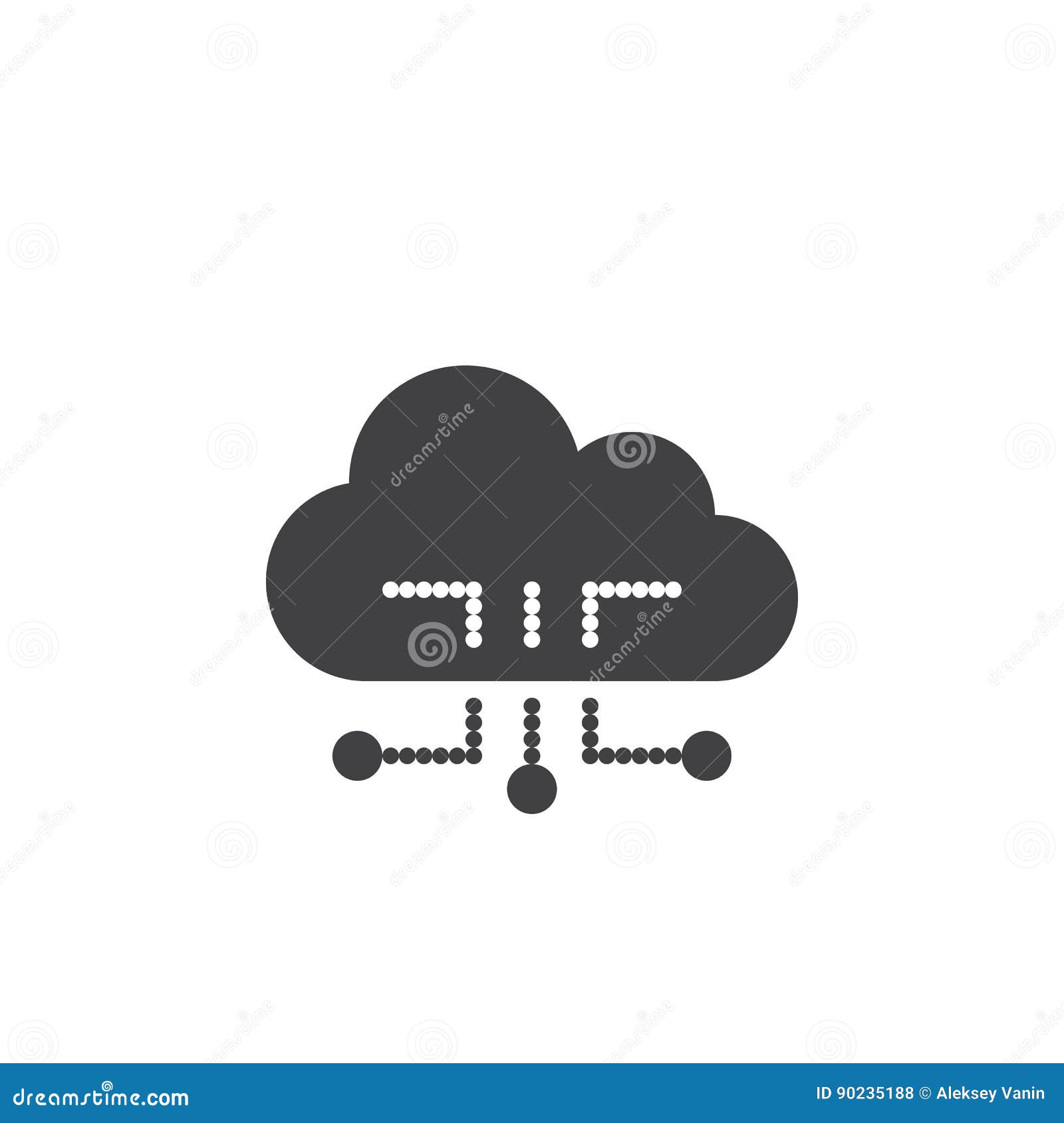 Cloud Computing Icon , Solid Logo Illustration, Pictogram Stock ...