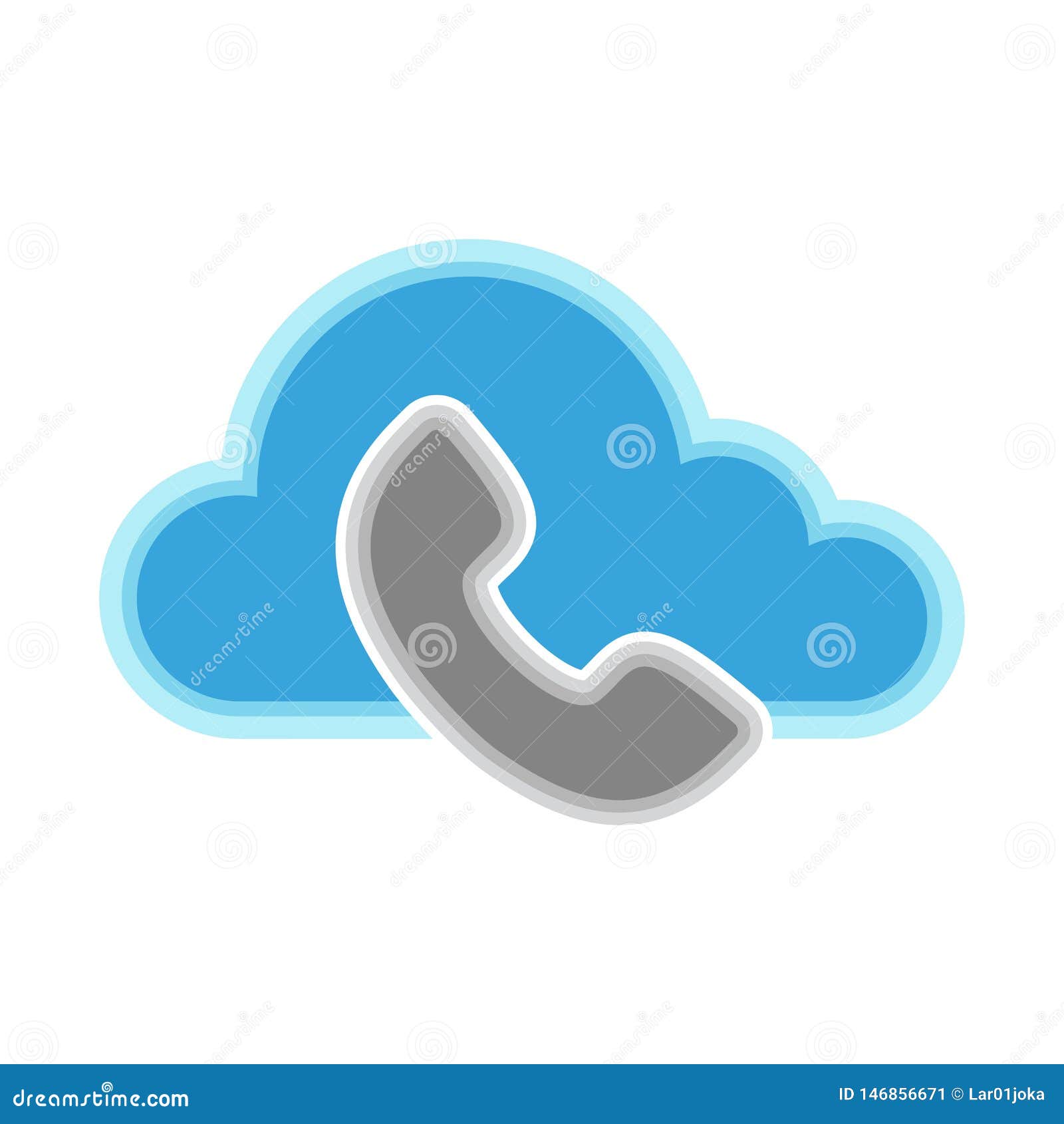 Cloud Computing Icon with a Telephone Symbol Stock Vector ...