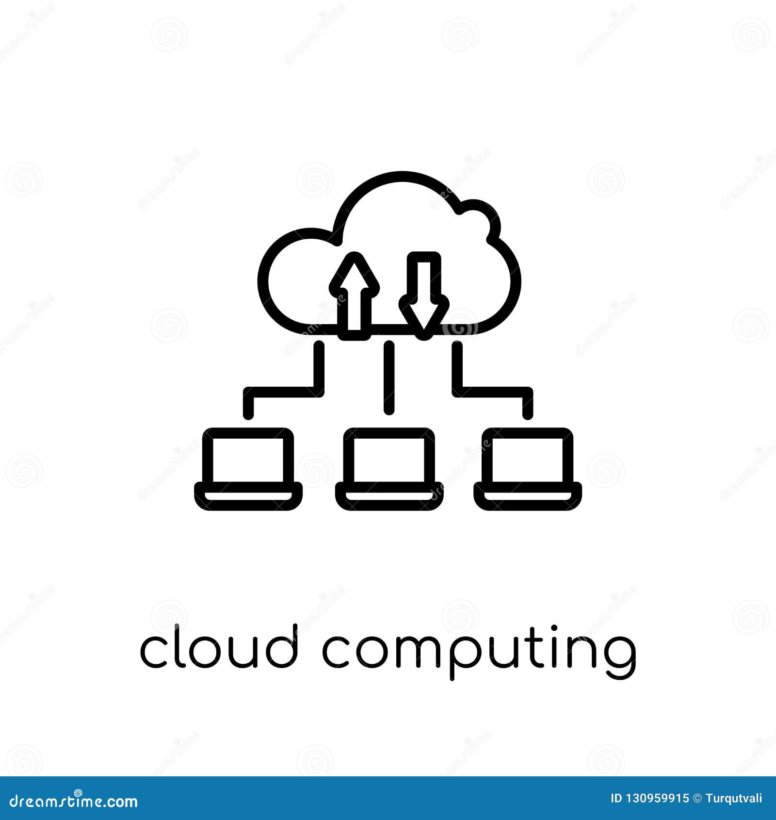 Cloud Computing Icon. Trendy Modern Flat Linear Vector Cloud Com Stock ...