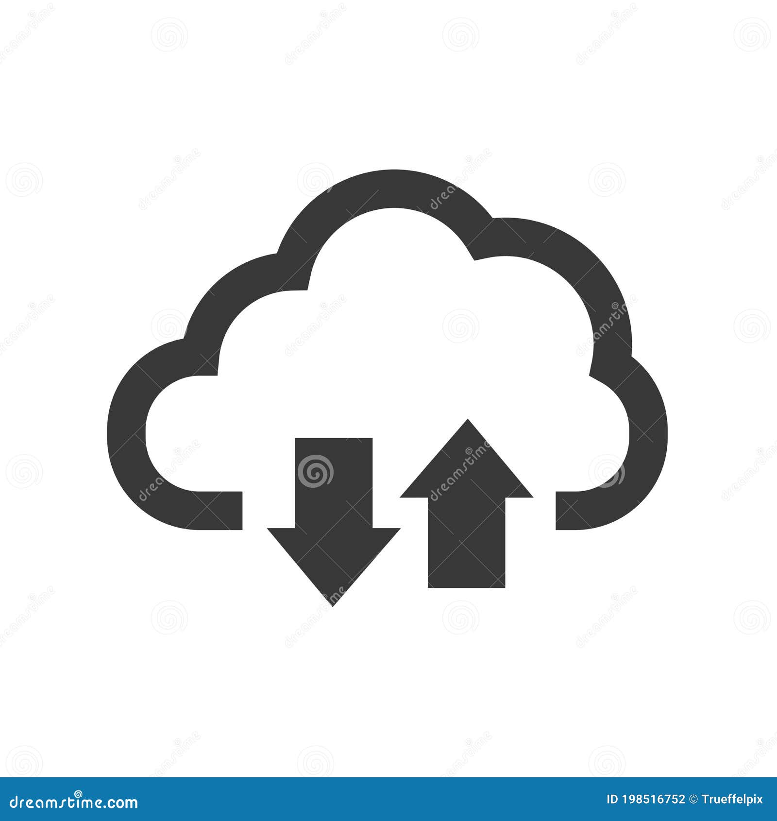 Cloud Computing Icon - Upload and Download Vector Illustration Stock ...