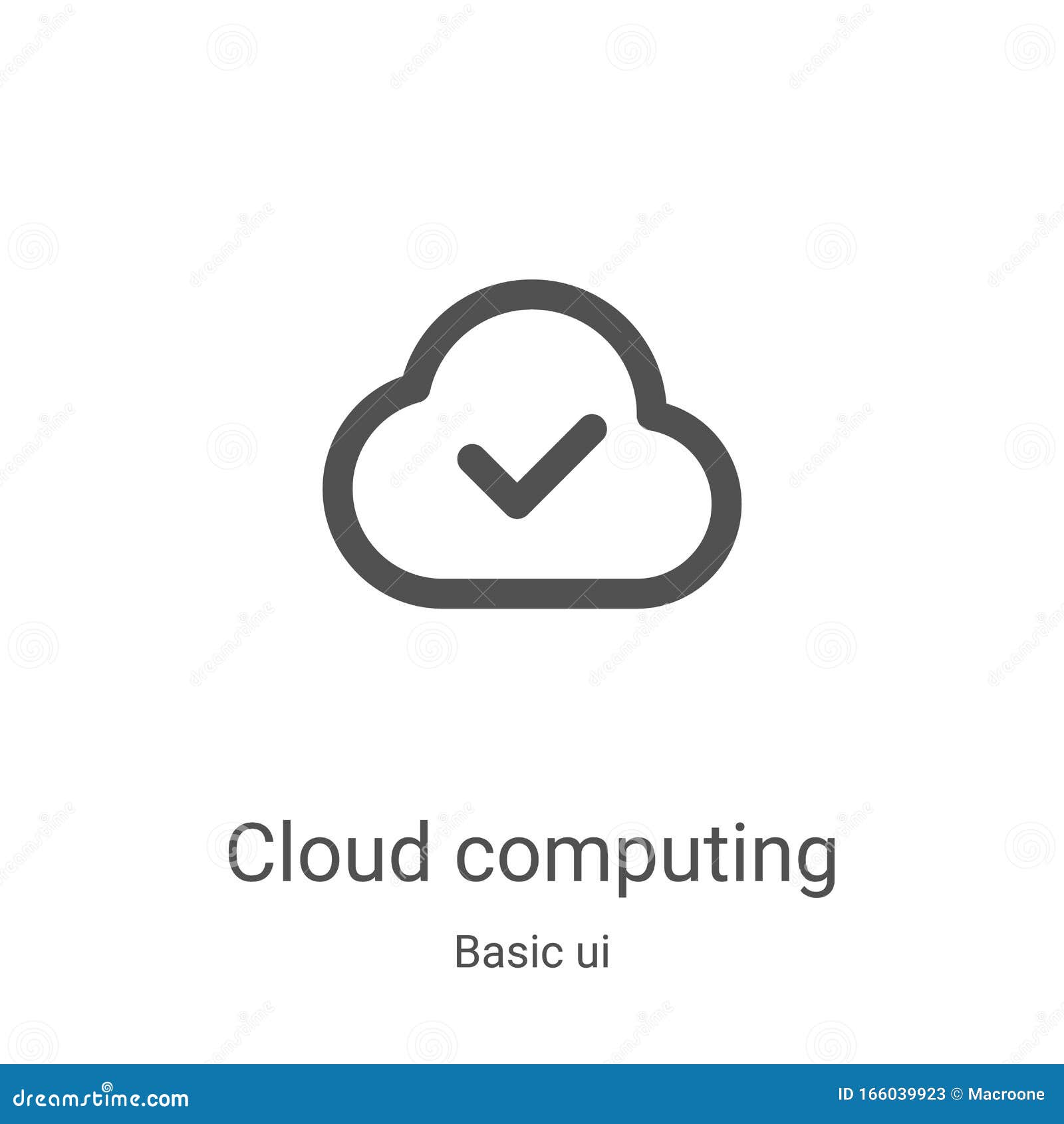Cloud Computing Icon Vector from Basic Ui Collection. Thin Line Cloud ...