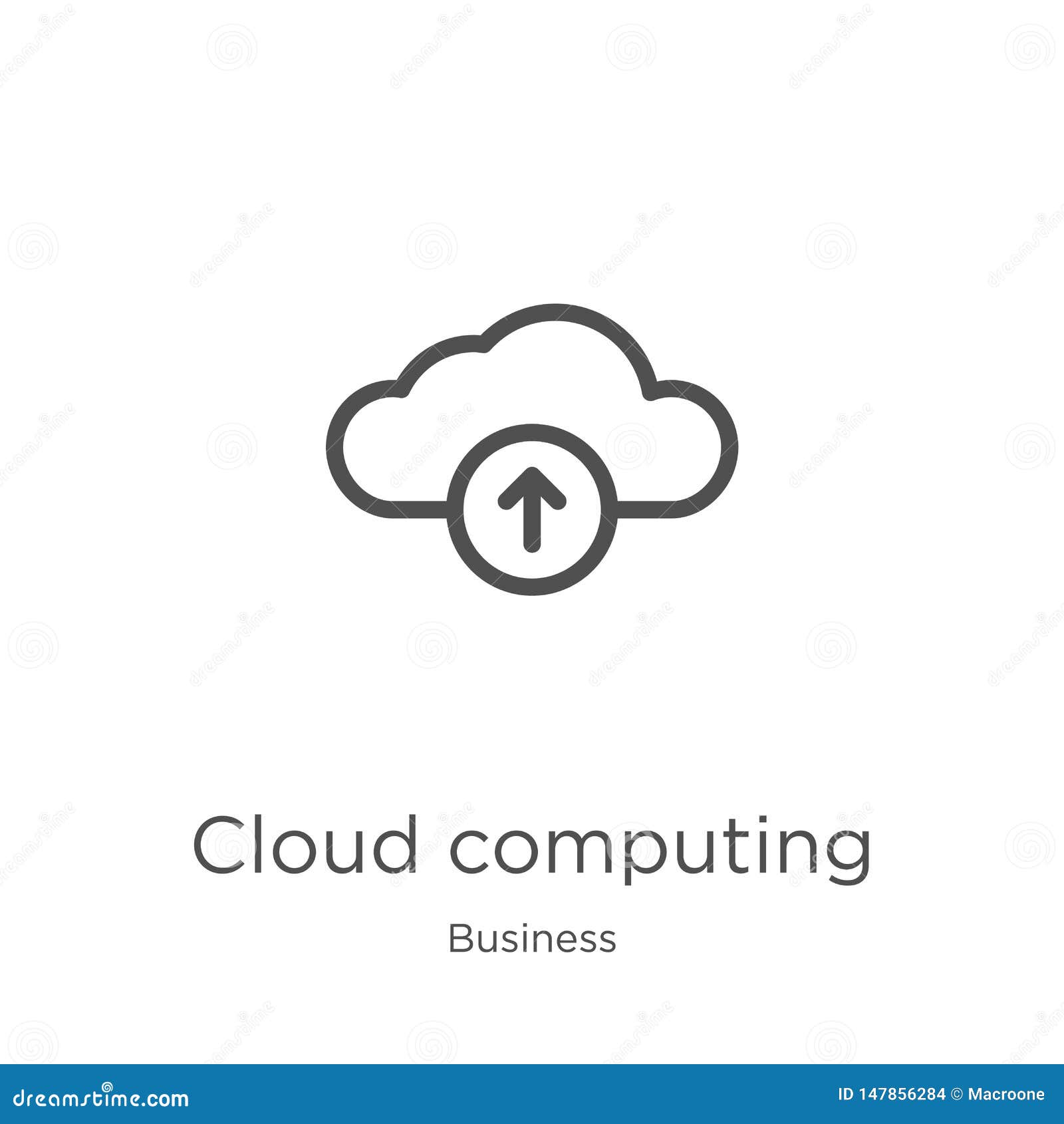 Cloud Computing Icon Vector from Business Collection. Thin Line Cloud Computing Outline Icon ...