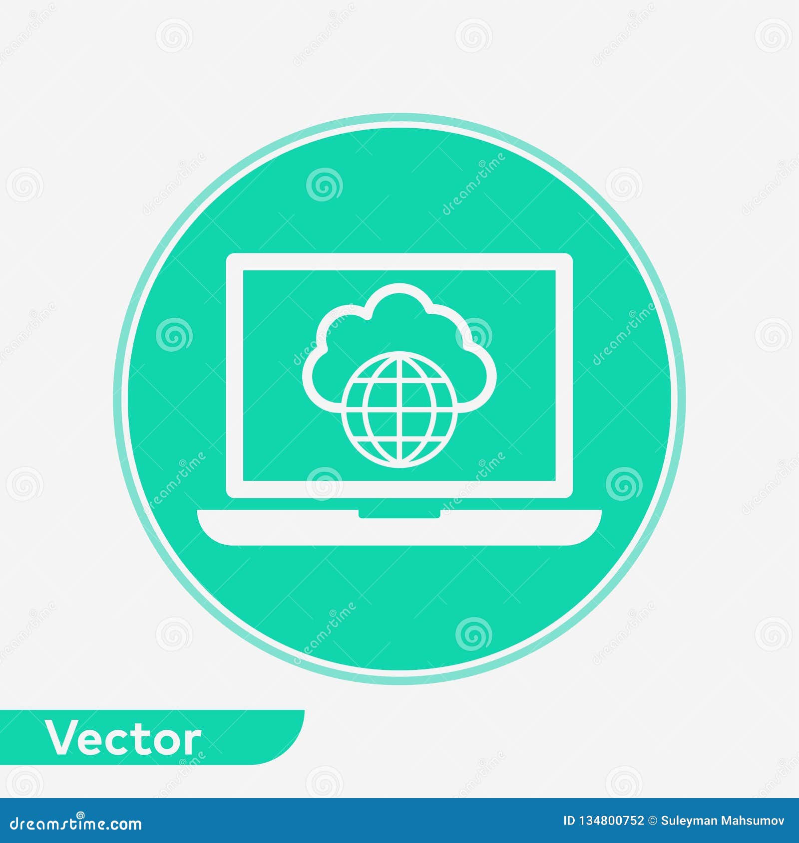 Cloud Computing Vector Icon Sign Symbol Stock Vector - Illustration of ...