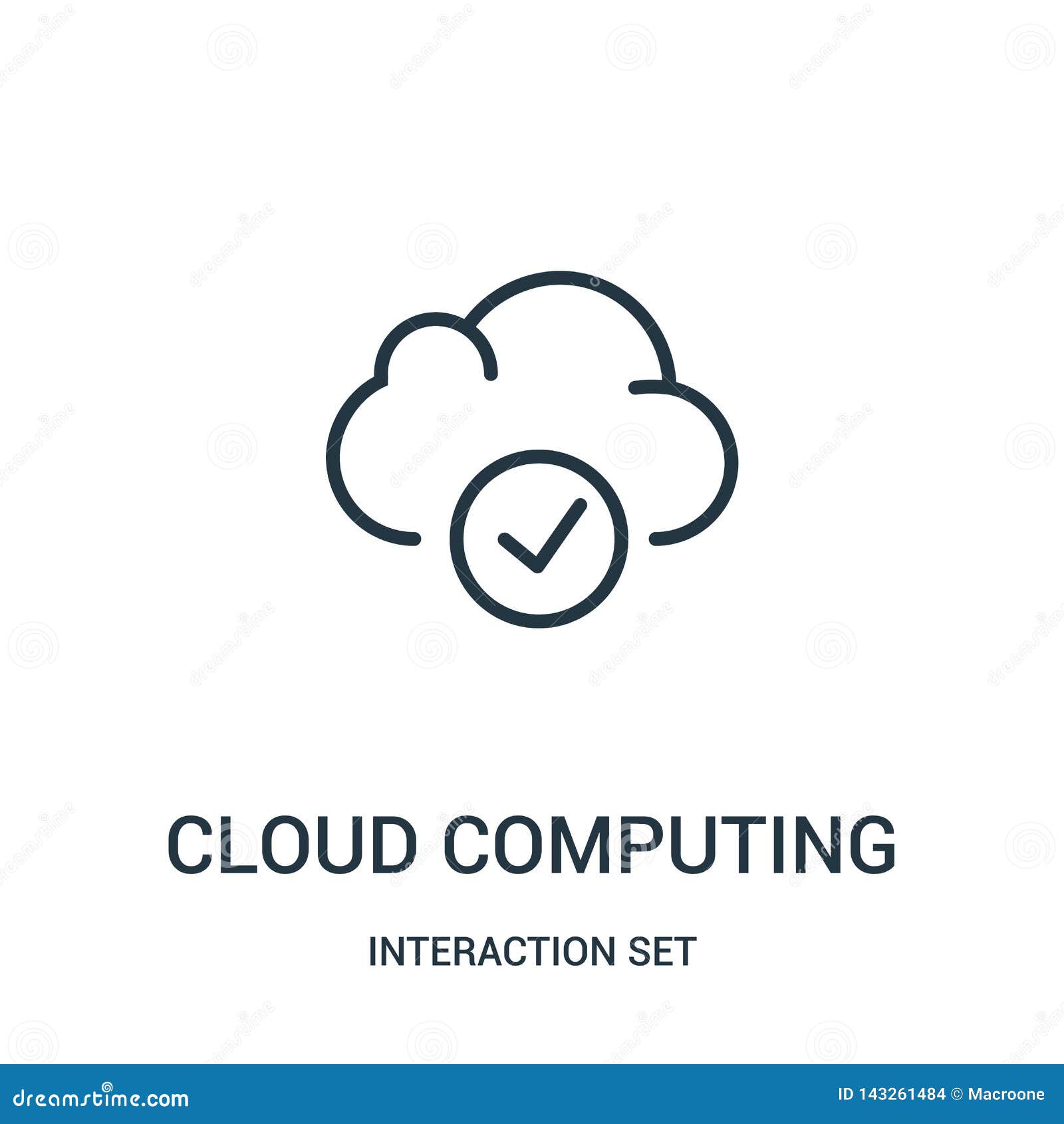 Cloud Computing Icon Vector from Interaction Set Collection. Thin Line Cloud Computing Outline ...