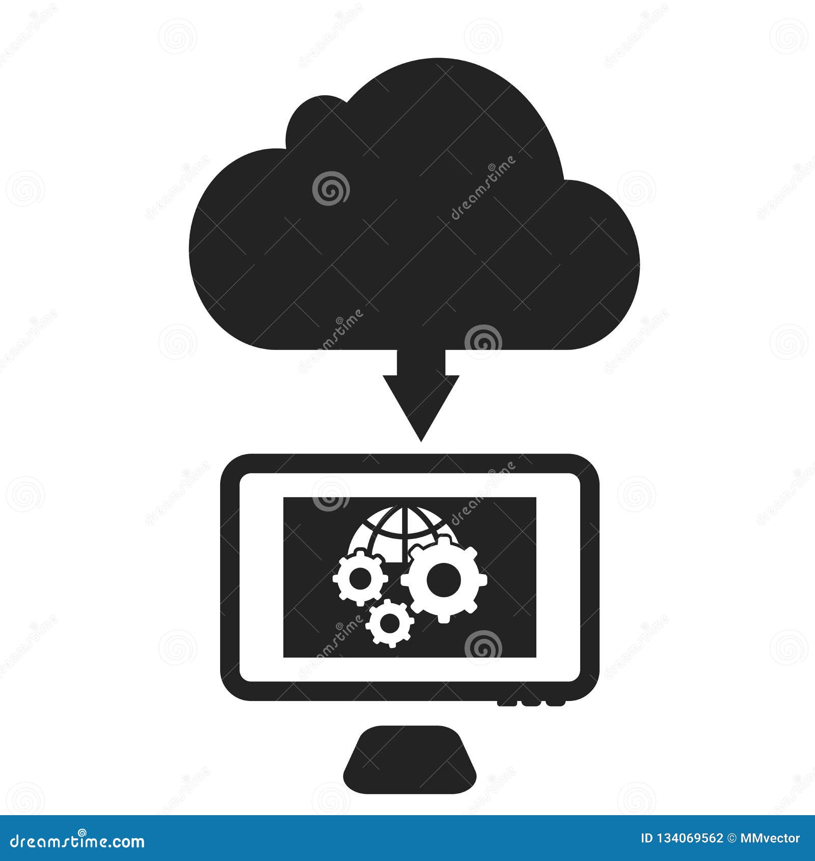 Cloud Computing Icon Vector Sign and Symbol Isolated on White ...