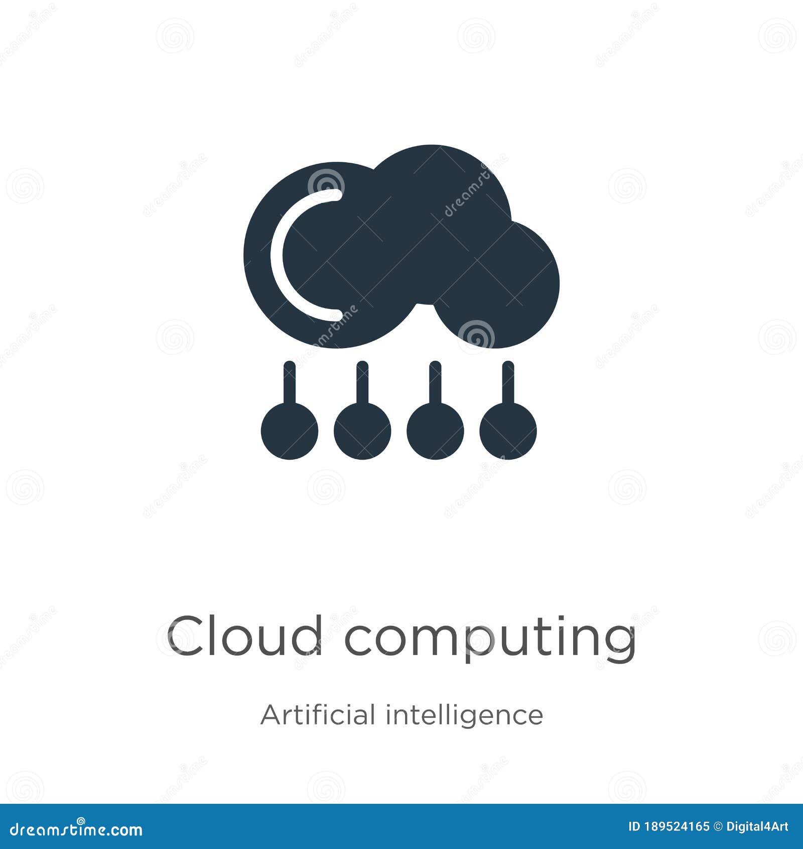 Cloud Computing Icon Vector. Trendy Flat Cloud Computing Icon from Artificial Intelligence ...
