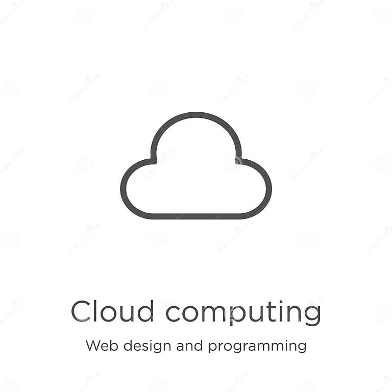 Cloud Computing Icon Vector From Web Design And Programming Collection Thin Line Cloud