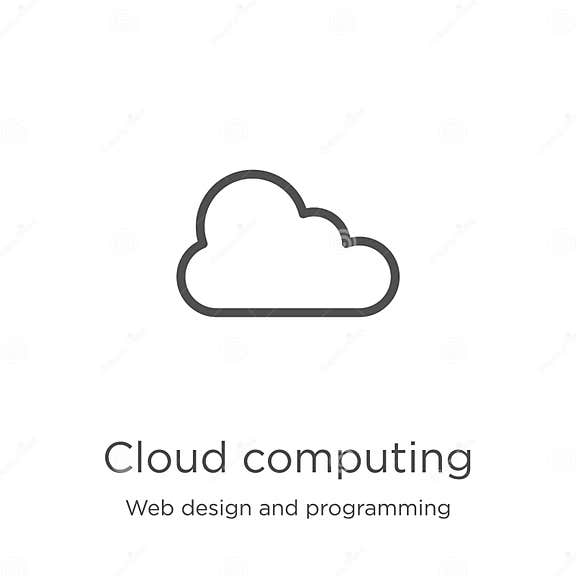 Cloud Computing Icon Vector from Web Design and Programming Collection. Thin Line Cloud ...