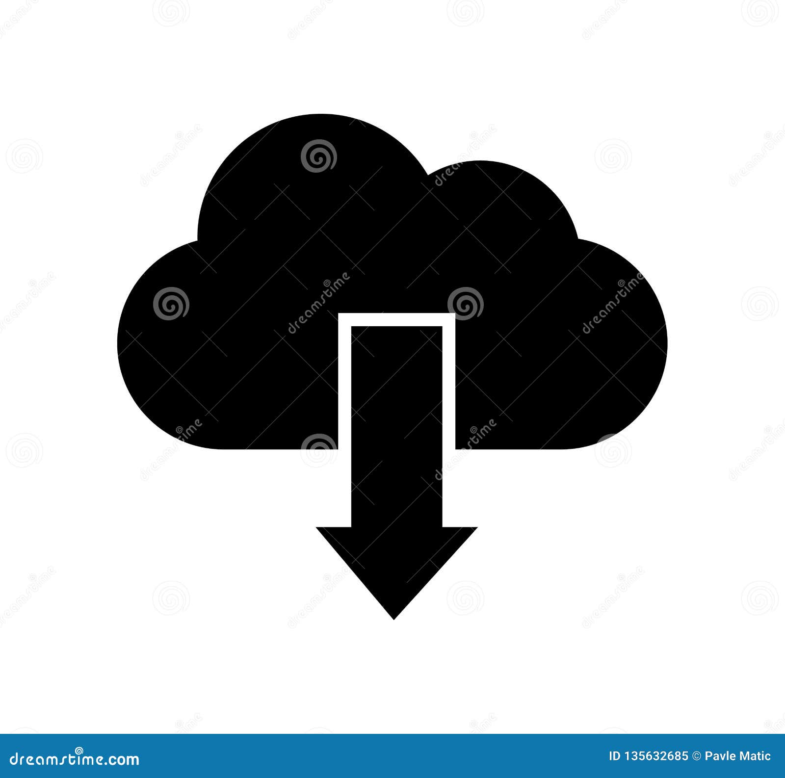 Cloud Computing Icon on White Background Stock Vector - Illustration of ...