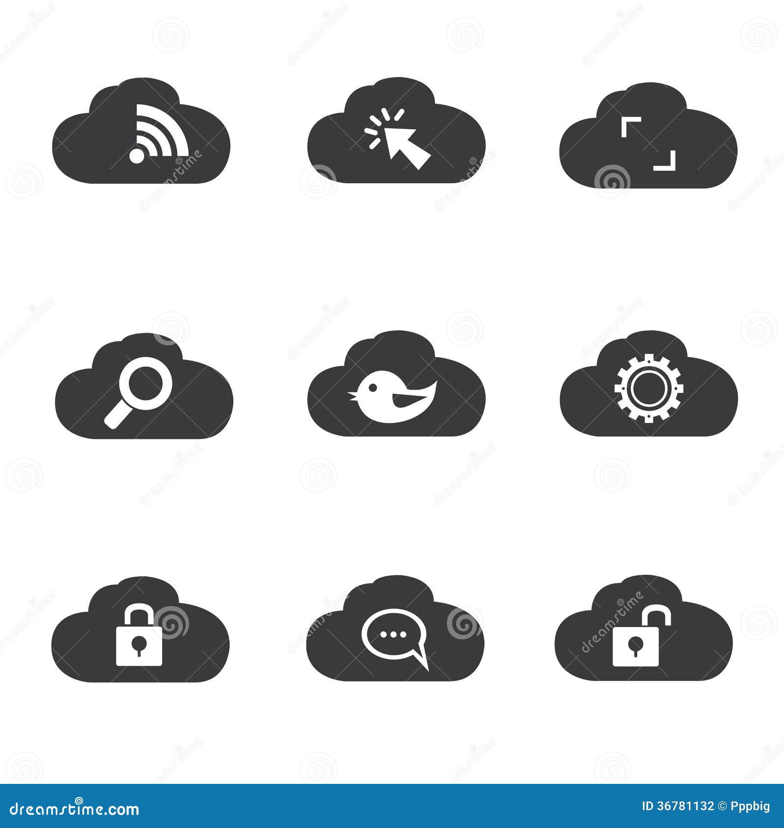Cloud computing icons stock illustration. Illustration of wireless ...