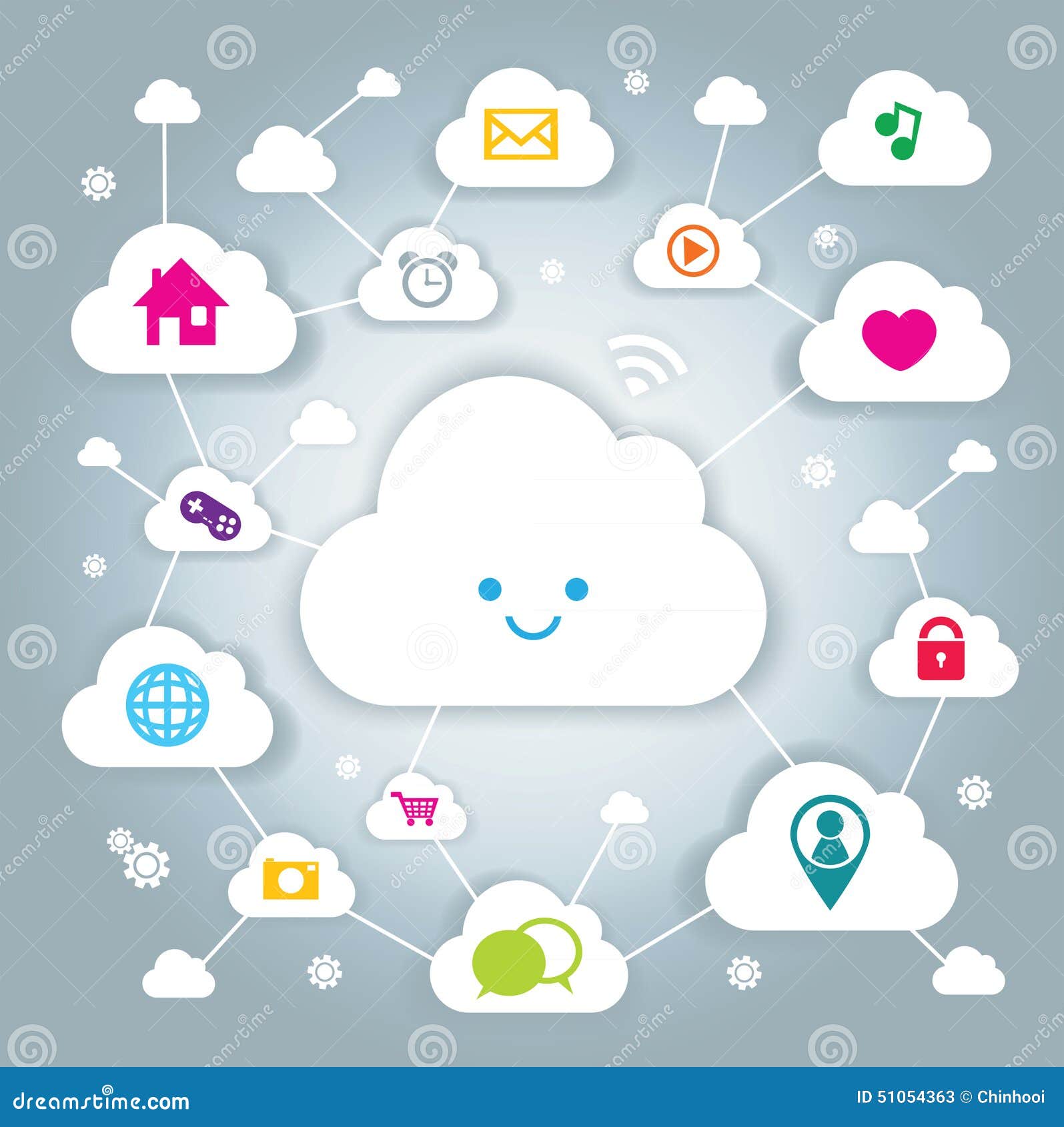 Cloud computing stock vector. Illustration of icon, medium - 51054363