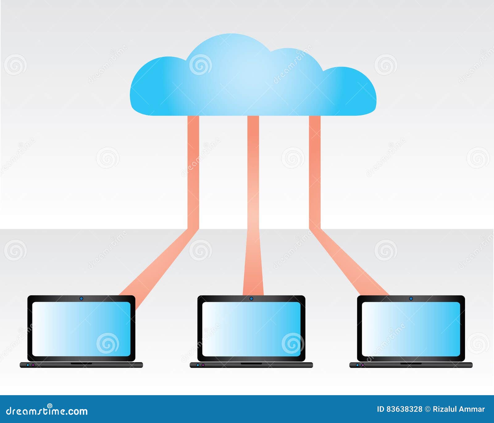 Cloud Computing Illustration Stock Vector - Illustration of data, blue ...