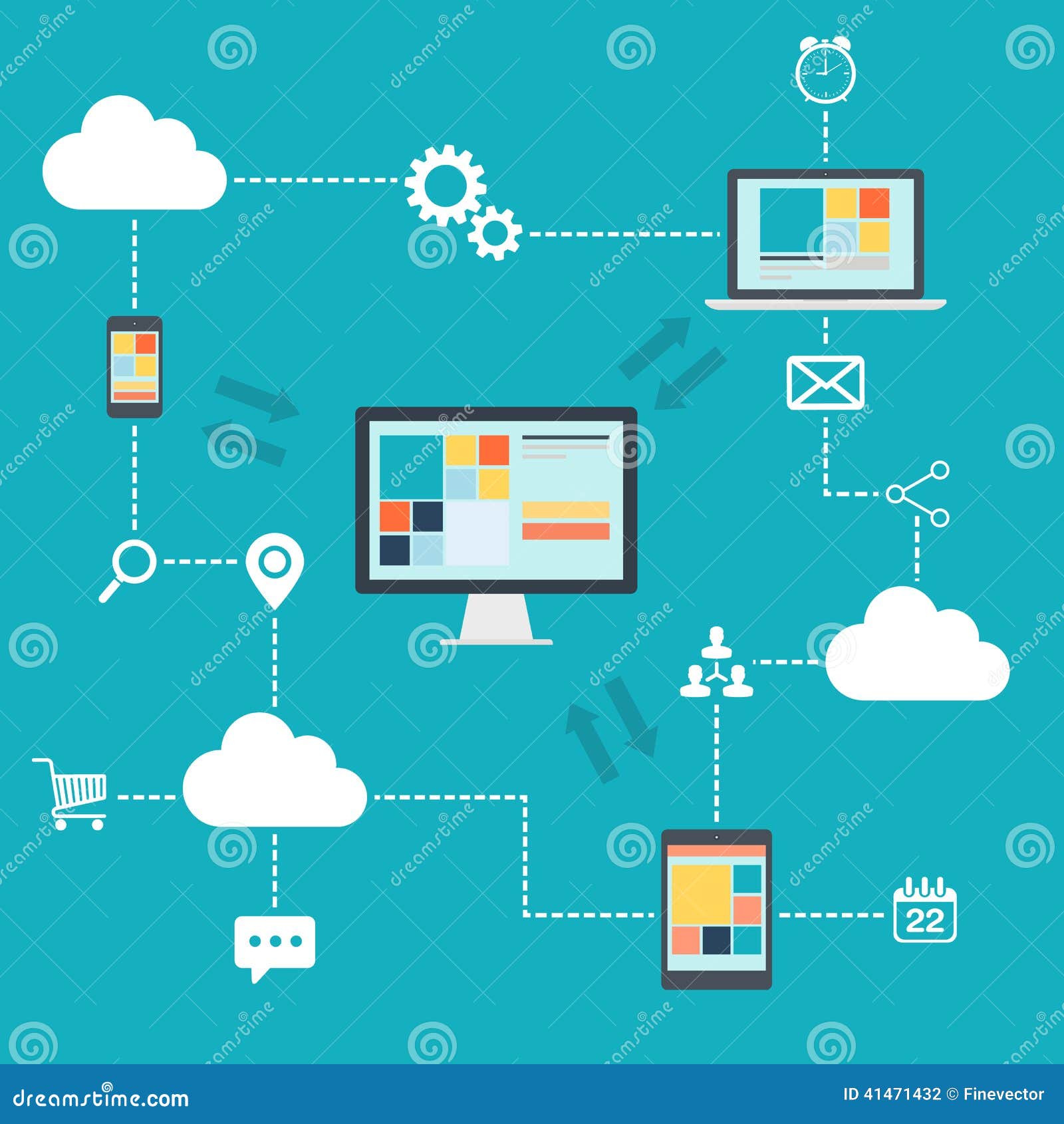 Cloud Computing Illustration. Stock Illustration - Illustration of ...