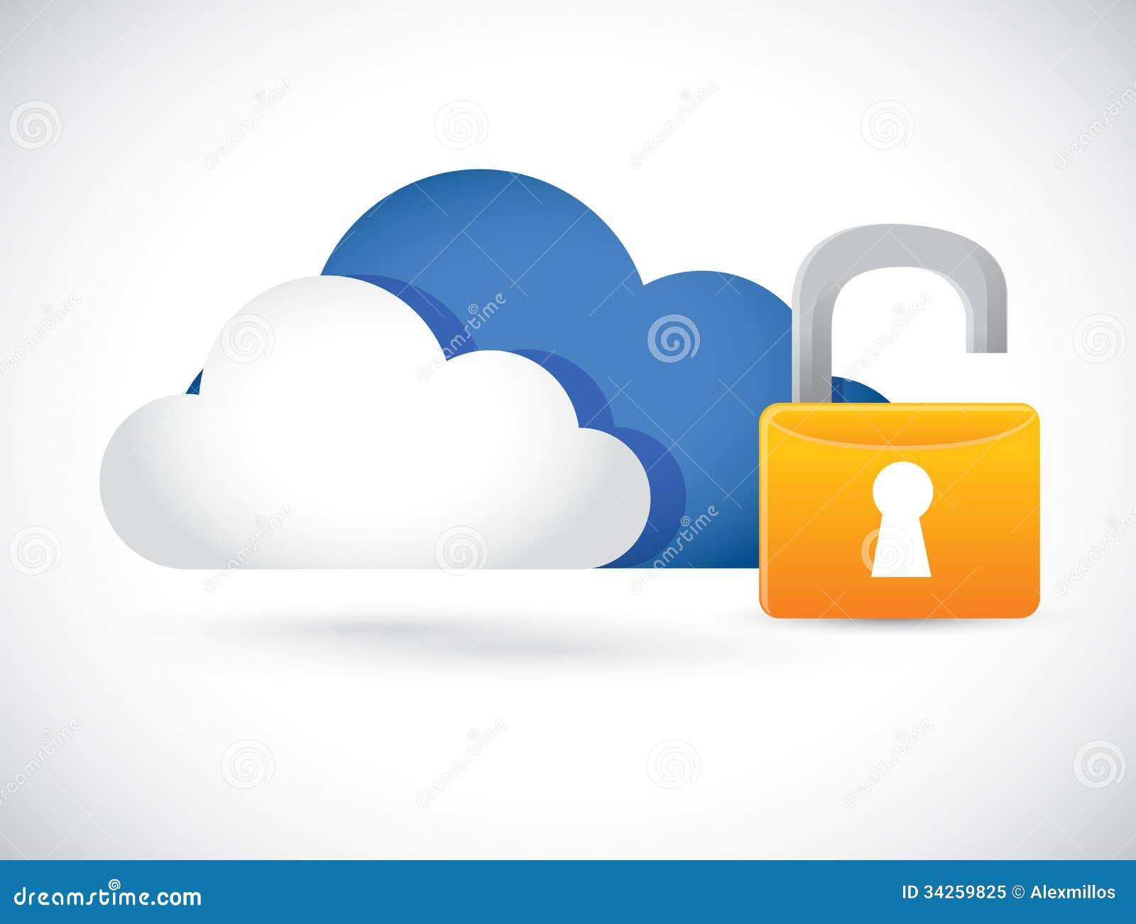 Cloud Computing Illustration Lock Illustration Stock Illustration ...