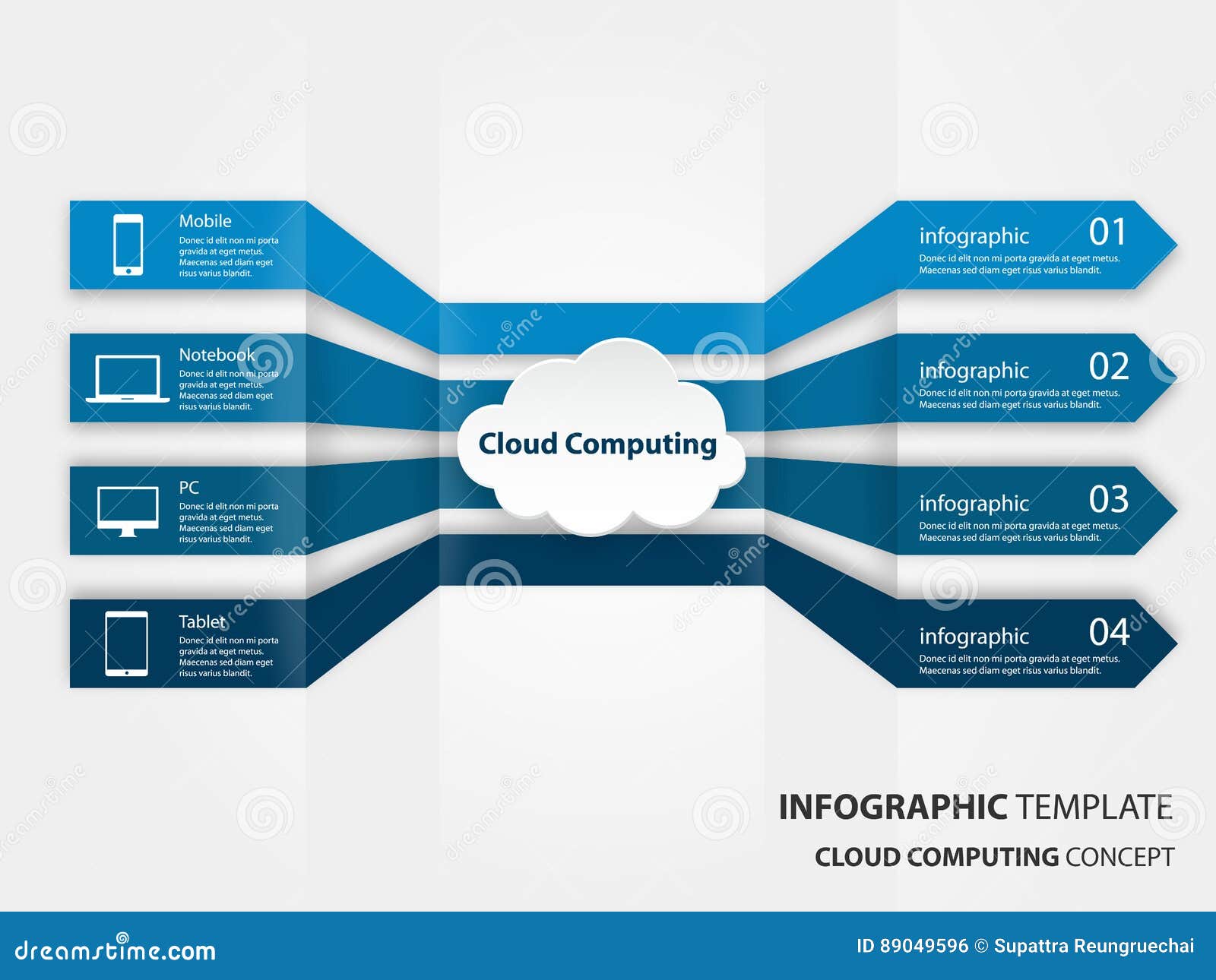 Cloud Computing Infographic Vector Stock Vector - Illustration of blue ...