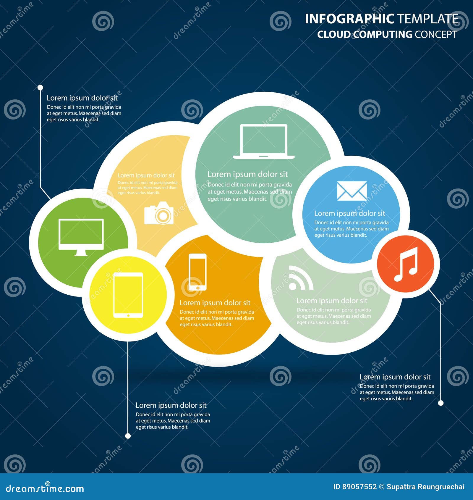 Cloud Computing Infographic Vector Stock Vector - Illustration of cloud ...