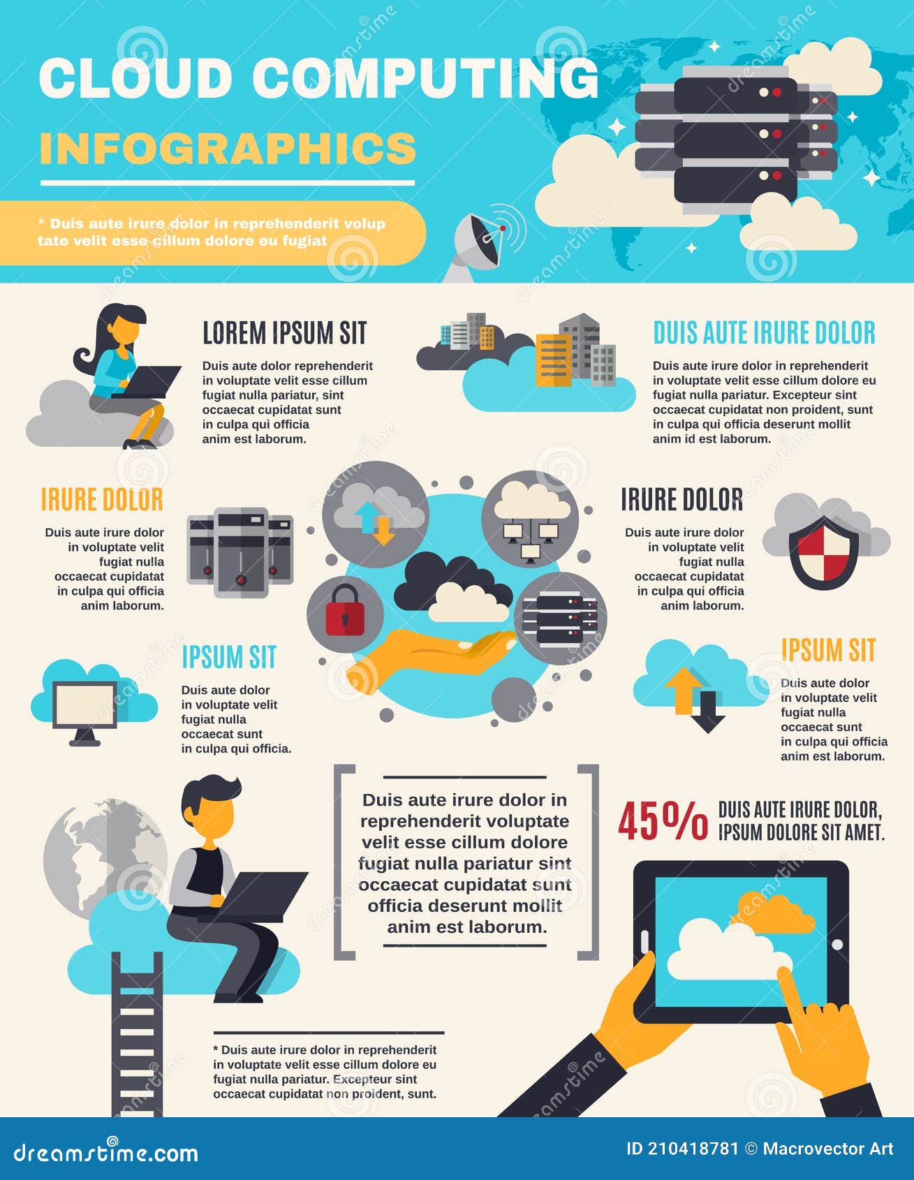 Cloud Computing Infographics Stock Vector - Illustration of design ...