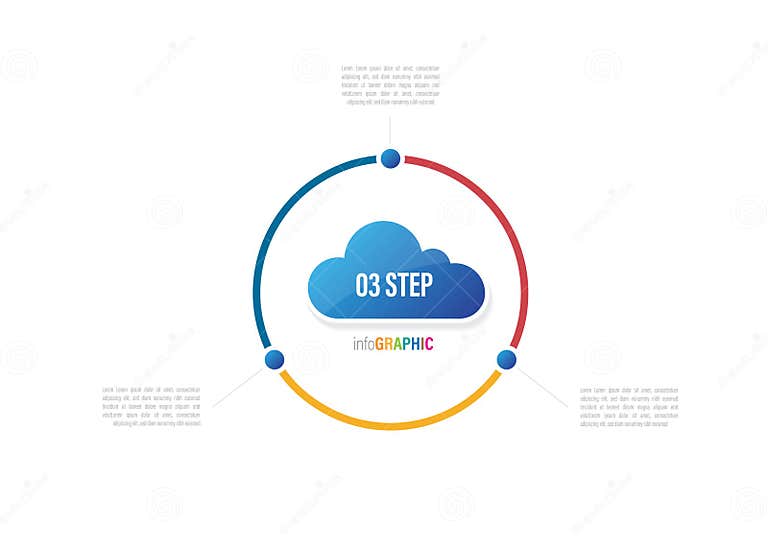 Cloud Computing Infographics. Vector Circle Pie Chart with 3 To 10 ...