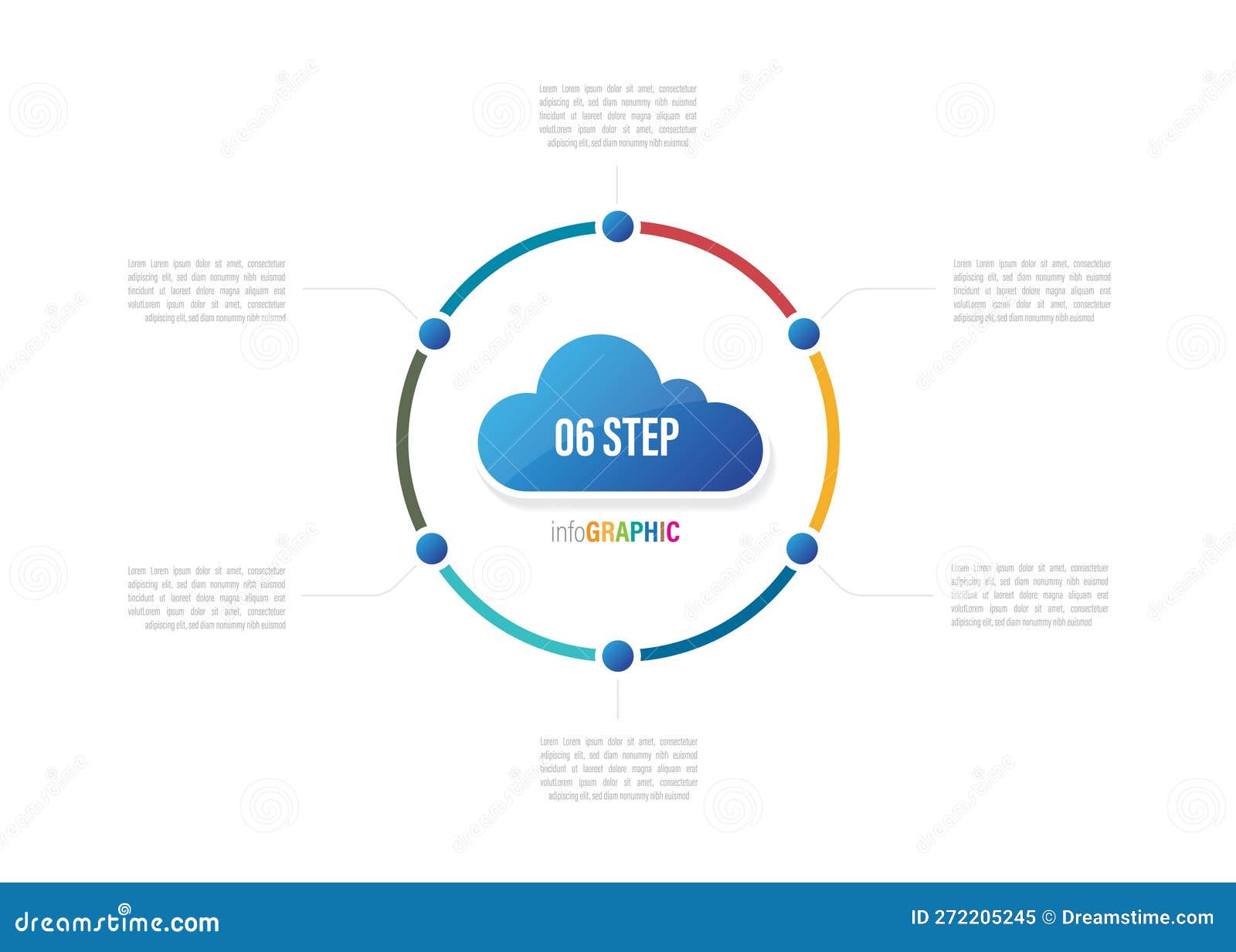 Cloud Computing Infographics. Vector Circle Pie Chart with 3 To 10 ...