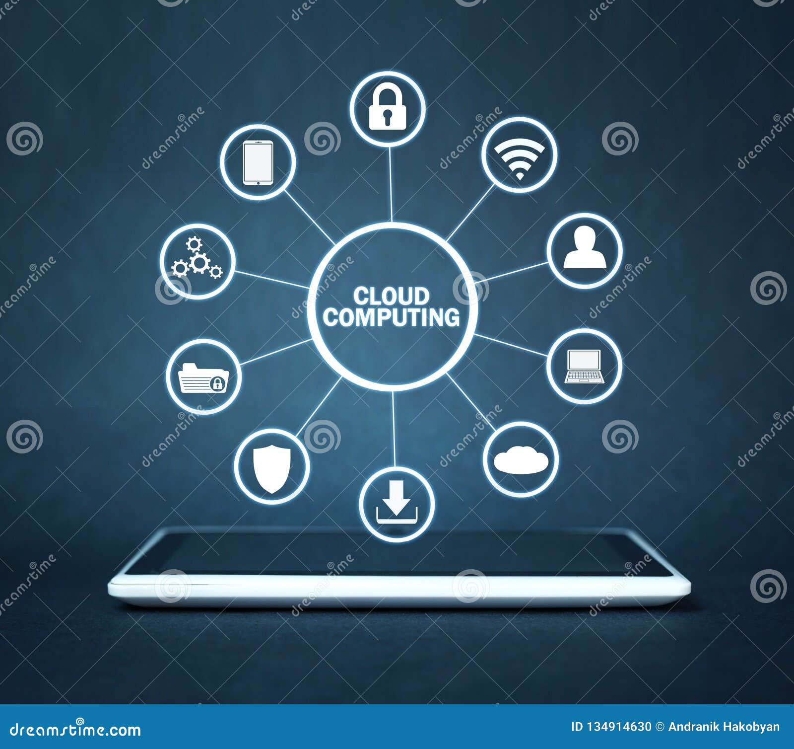 Cloud Computing. Information Technology Concept Stock Photo - Image of ...