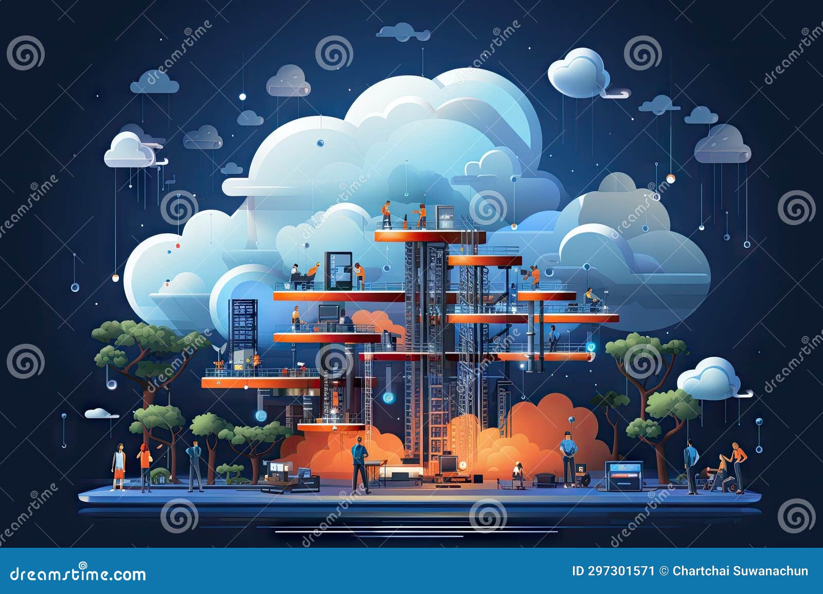 Cloud Computing Infrastructure, High Quality, Simple Resolution, Icons ...