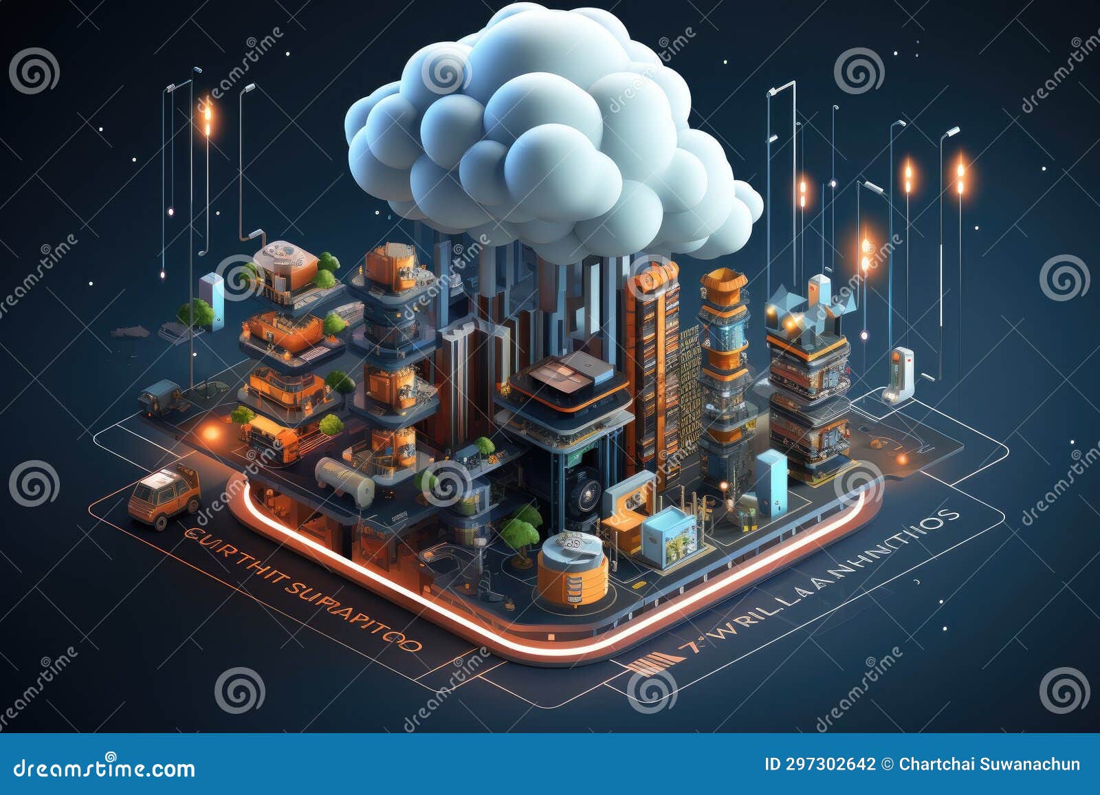 Cloud Computing Infrastructure, High Quality, Simple Resolution, Icons ...