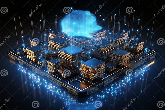 Cloud Computing Infrastructure Technology, Data System Storage Service Concept Background ...