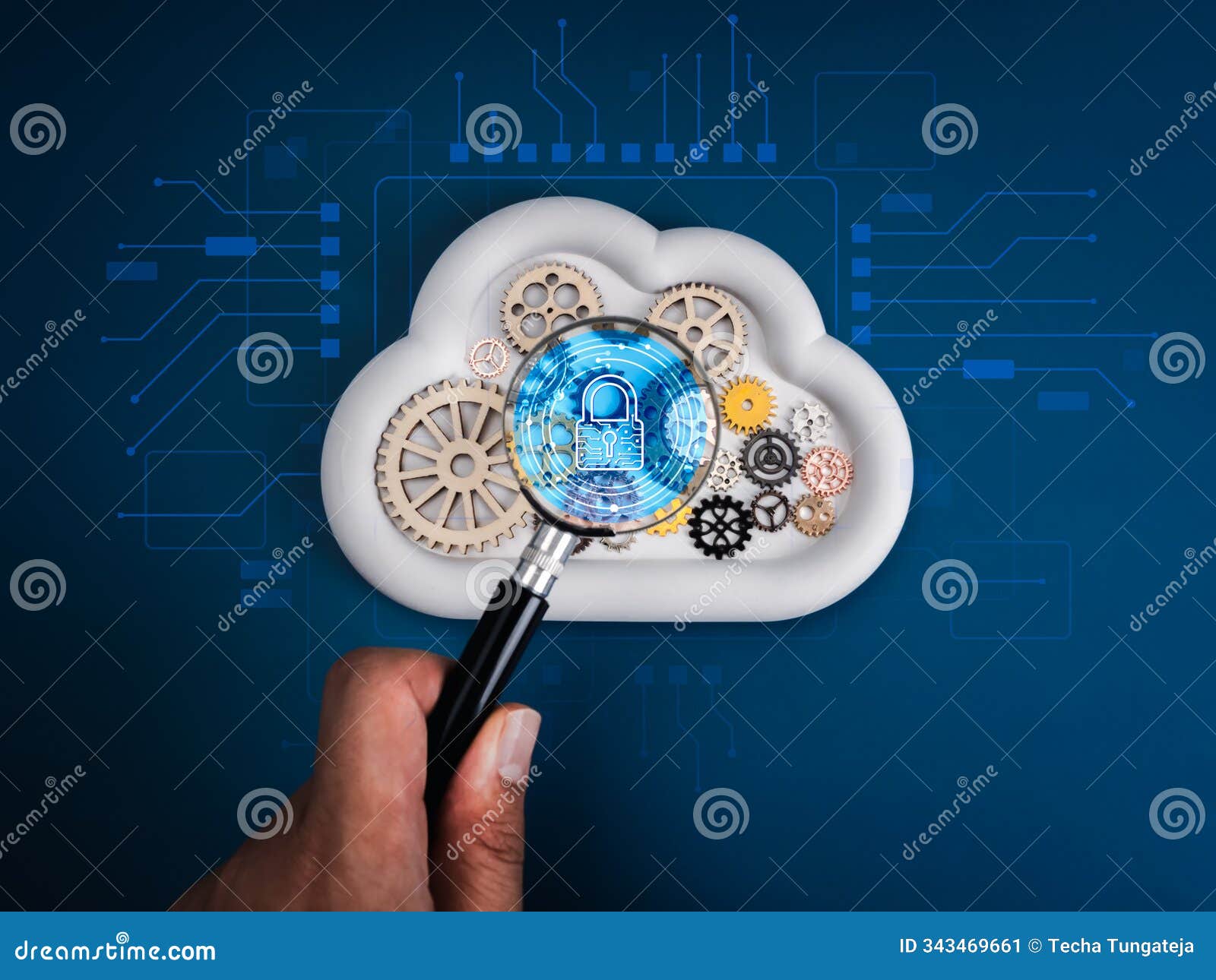 Cloud Computing Infrastructure Technology, Security Data System Storage Service Concept. Digital ...