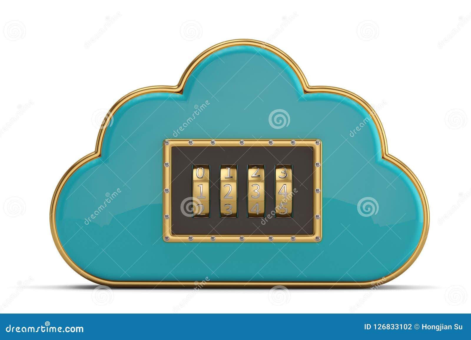 Cloud Computing Internet Security Concept Blue Glossy Cloud Icon Stock ...