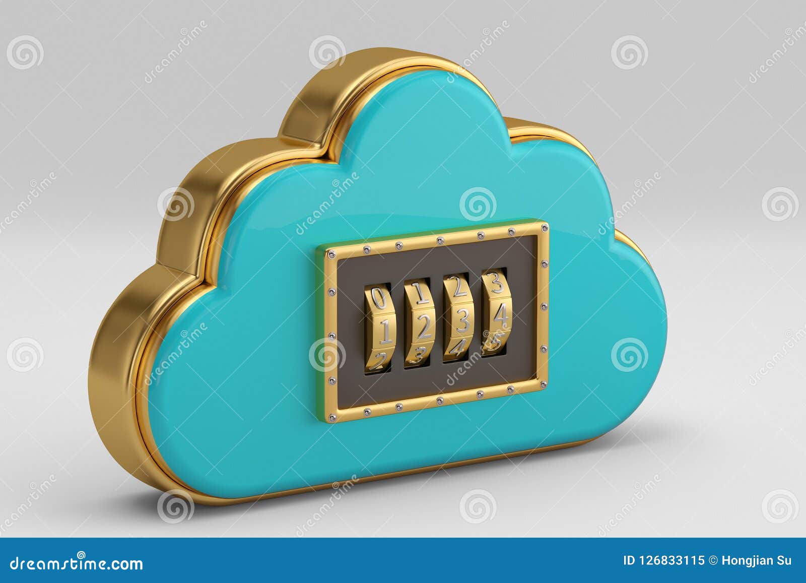 Cloud Computing Internet Security Concept Blue Glossy Cloud Icon Stock ...