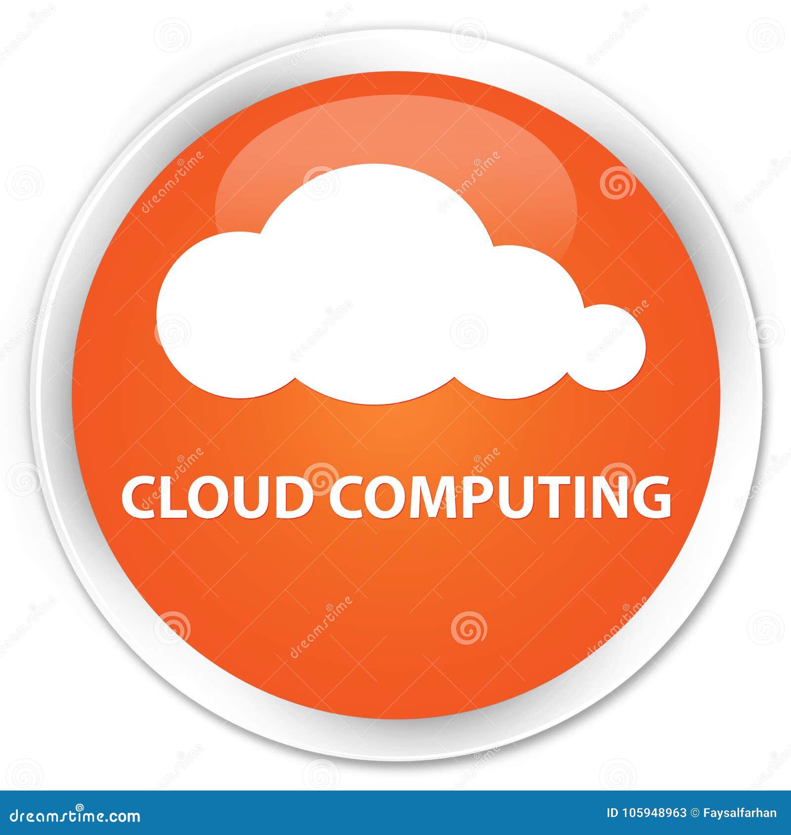 Cloud Computing Premium Orange Round Button Stock Illustration ...