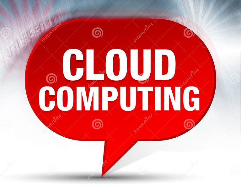 Cloud Computing Red Bubble Background Stock Illustration - Illustration ...