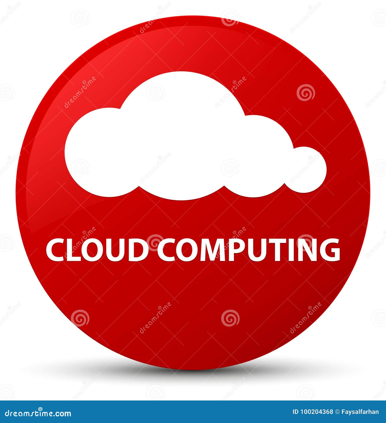 Cloud Computing Red Round Button Stock Illustration - Illustration of ...