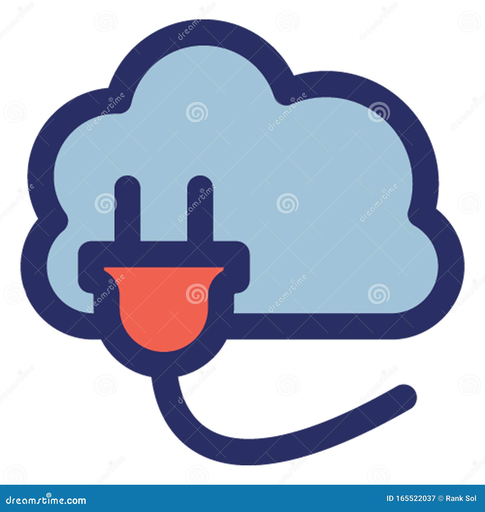 Cloud Computing Isolated Vector With Outline Icon Which Can Easily Modify Or Edit Stock Vector