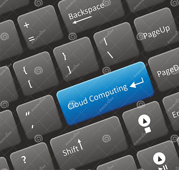 Cloud Computing Keyboard stock illustration. Illustration of technology ...