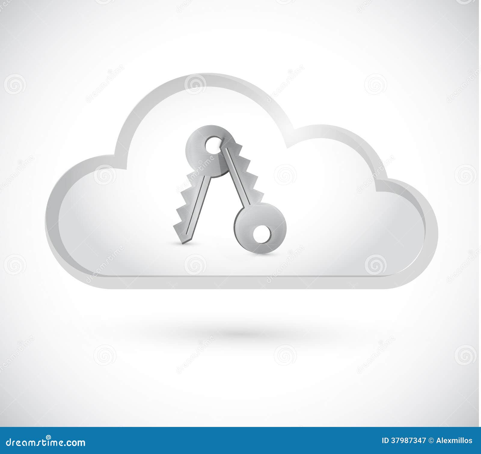 Cloud Computing Keys Illustration Design Stock Illustration ...