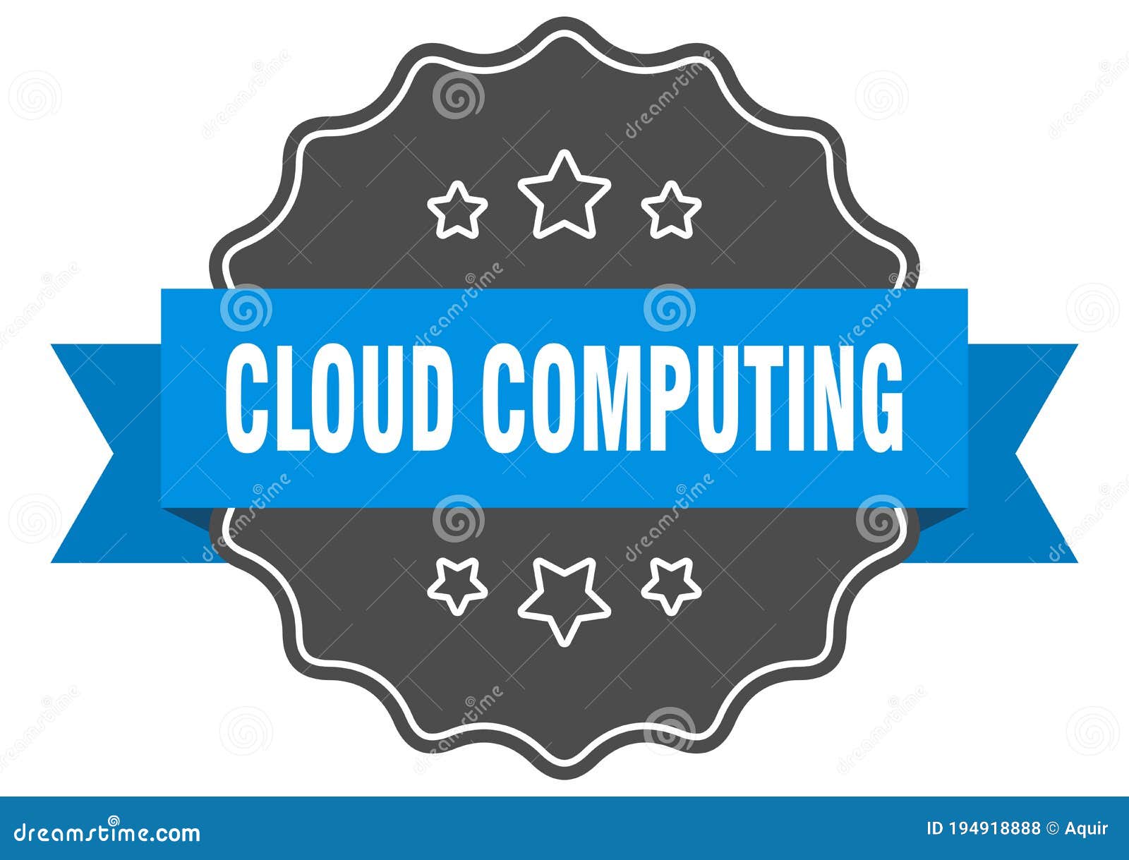 Cloud computing label stock vector. Illustration of label - 194918888