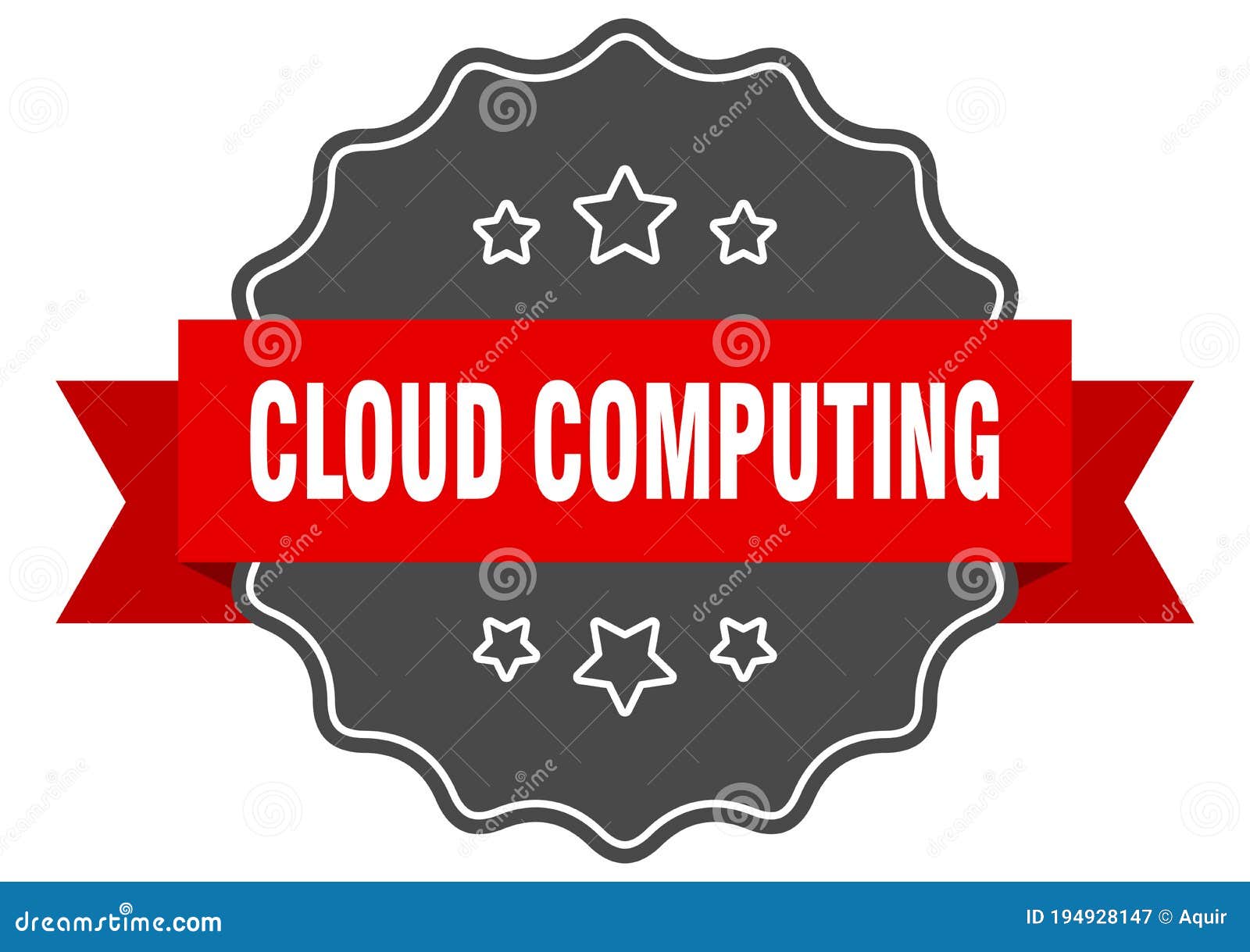 Cloud computing label stock vector. Illustration of emblem - 194928147