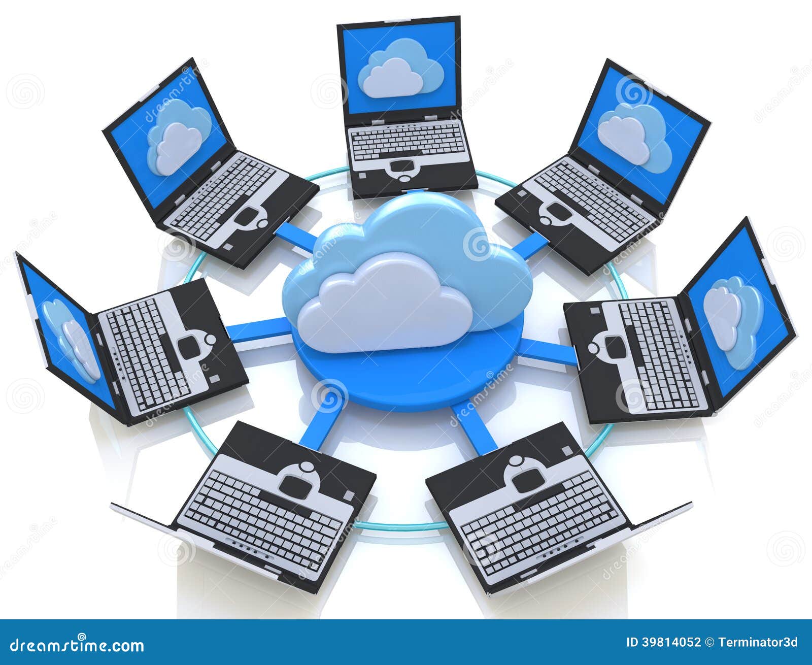 Cloud Computing and Laptop Computers Stock Illustration - Illustration ...