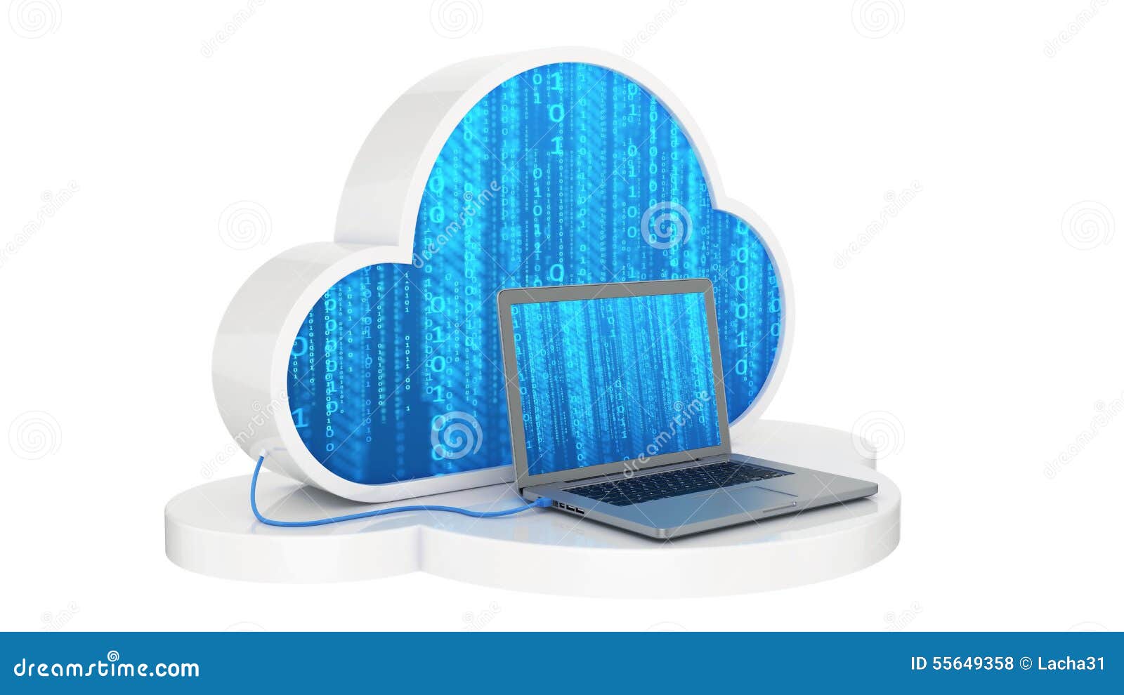 Cloud computing, laptop stock illustration. Illustration of data - 55649358