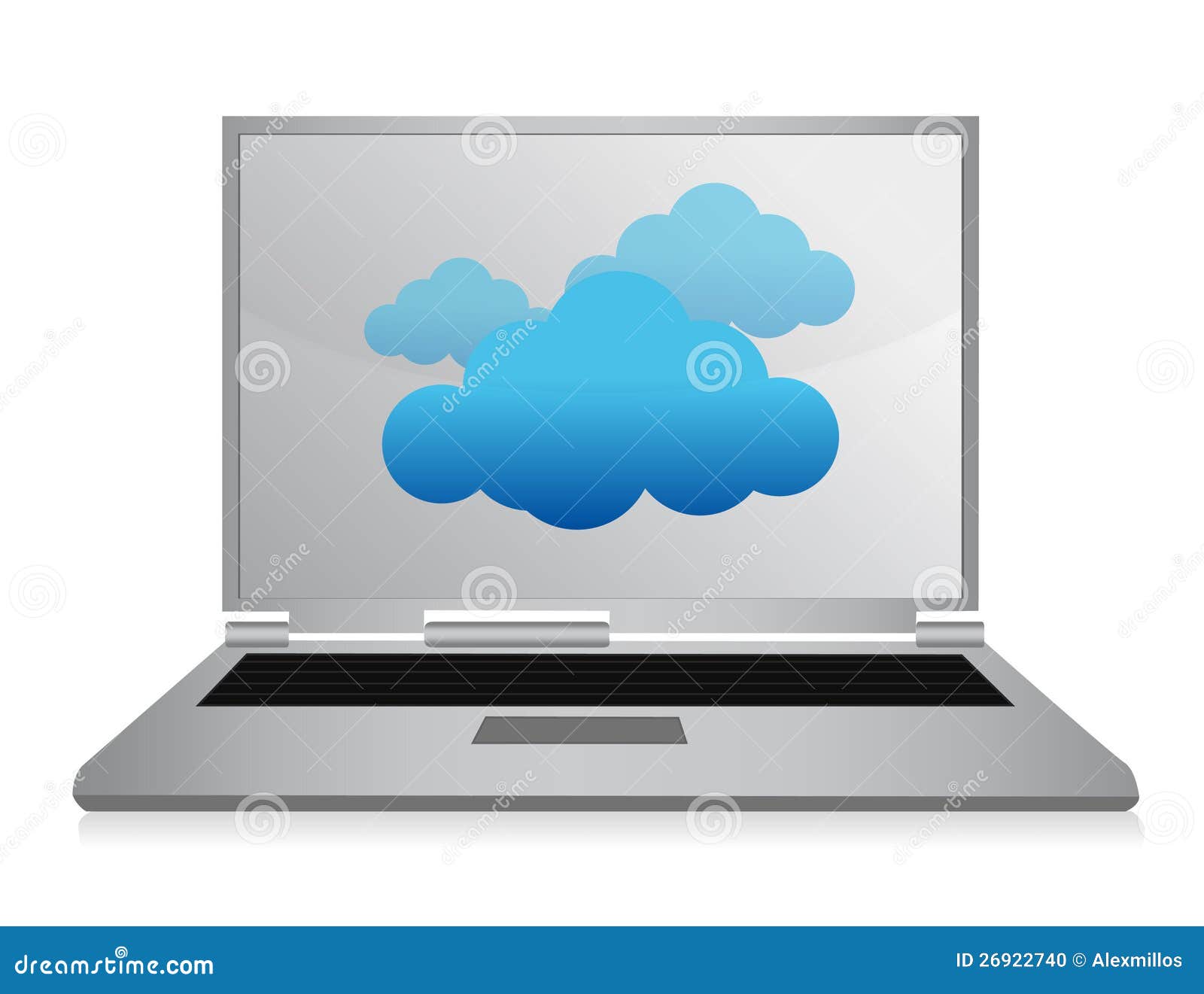 Cloud Computing Laptop Illustration Design Stock Illustration ...